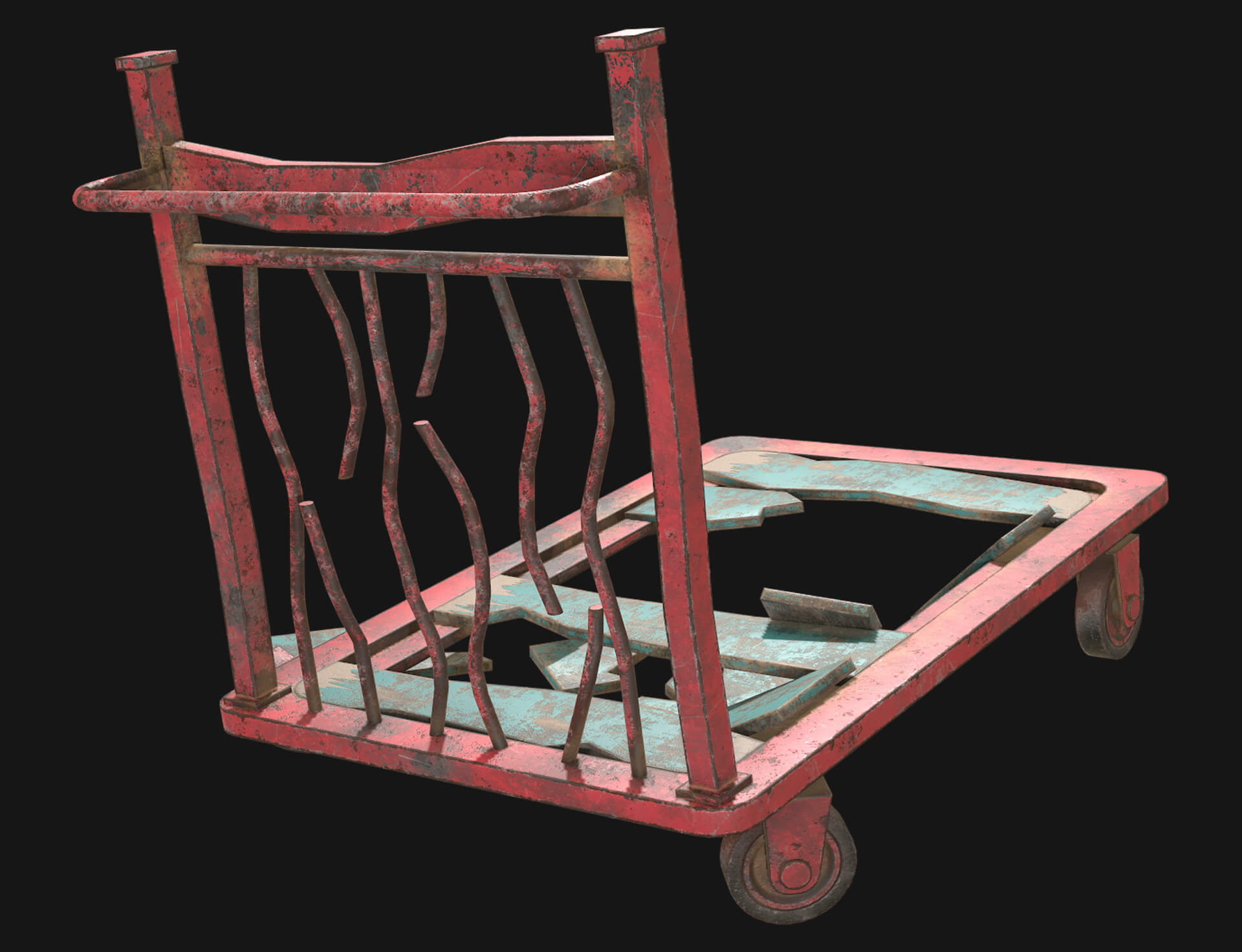 Old Broken Cart - 3D Model by virtual3d