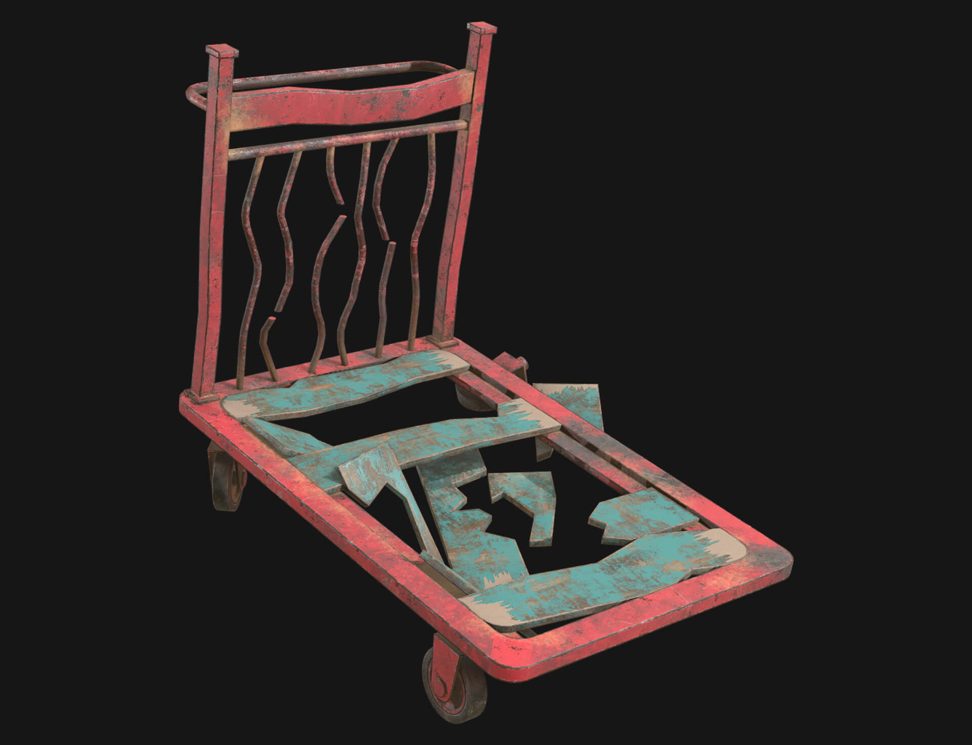 Old Broken Cart - 3D Model by virtual3d