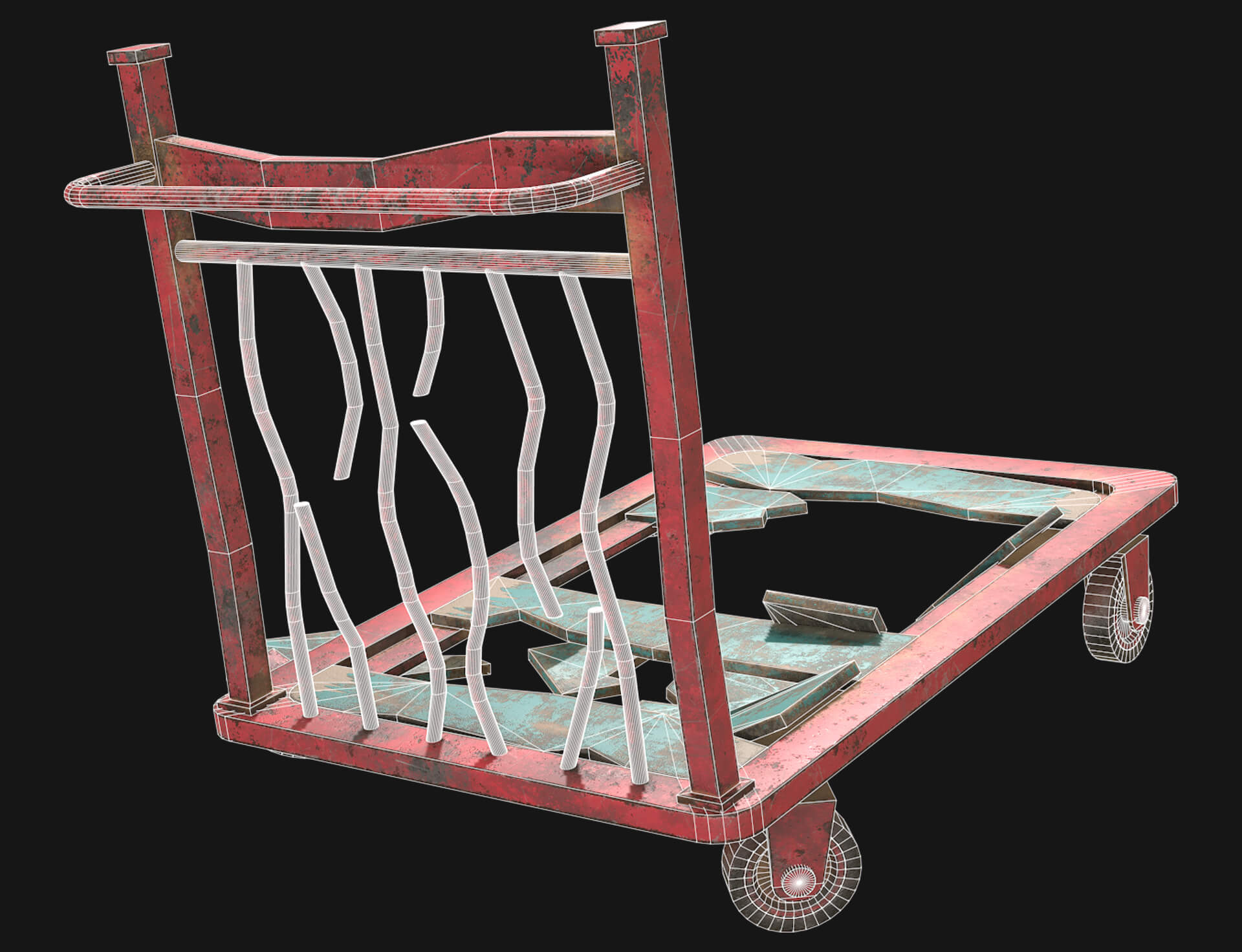 Old Broken Cart - 3D Model by virtual3d