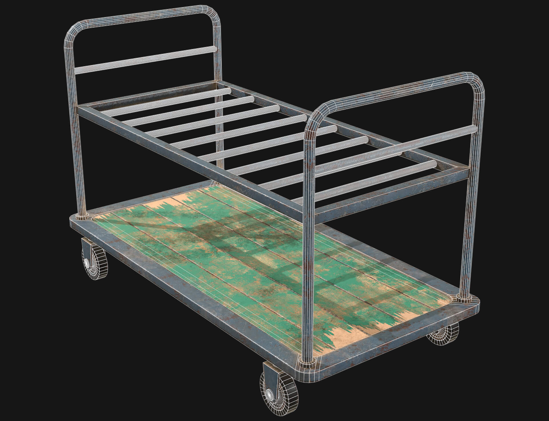 Old Metal Cart-1 3D Model by virtual3d