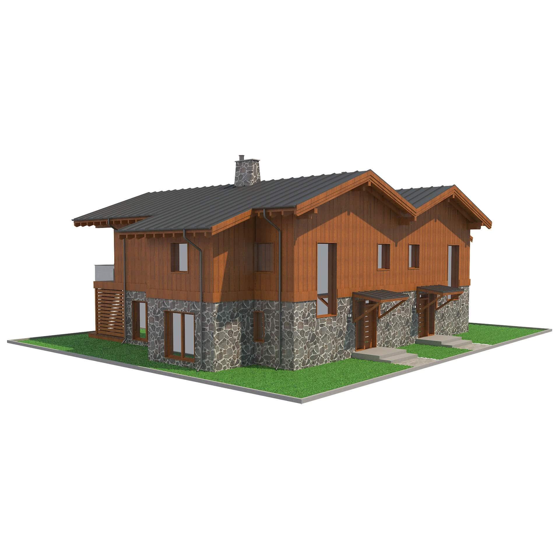 Chalet House 6 - 3D Model by virtual3d