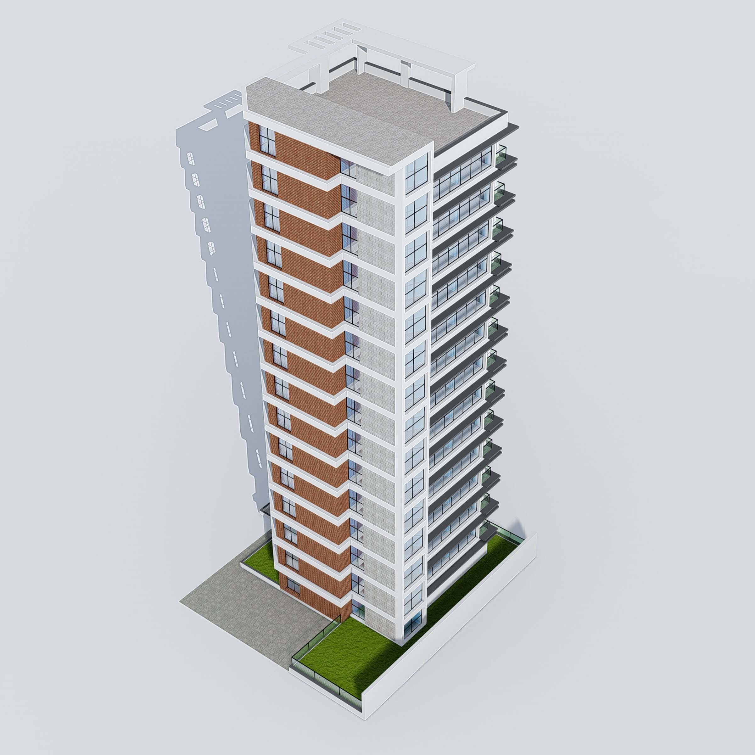 Commercial Building 1 - 3D Model by virtual3d