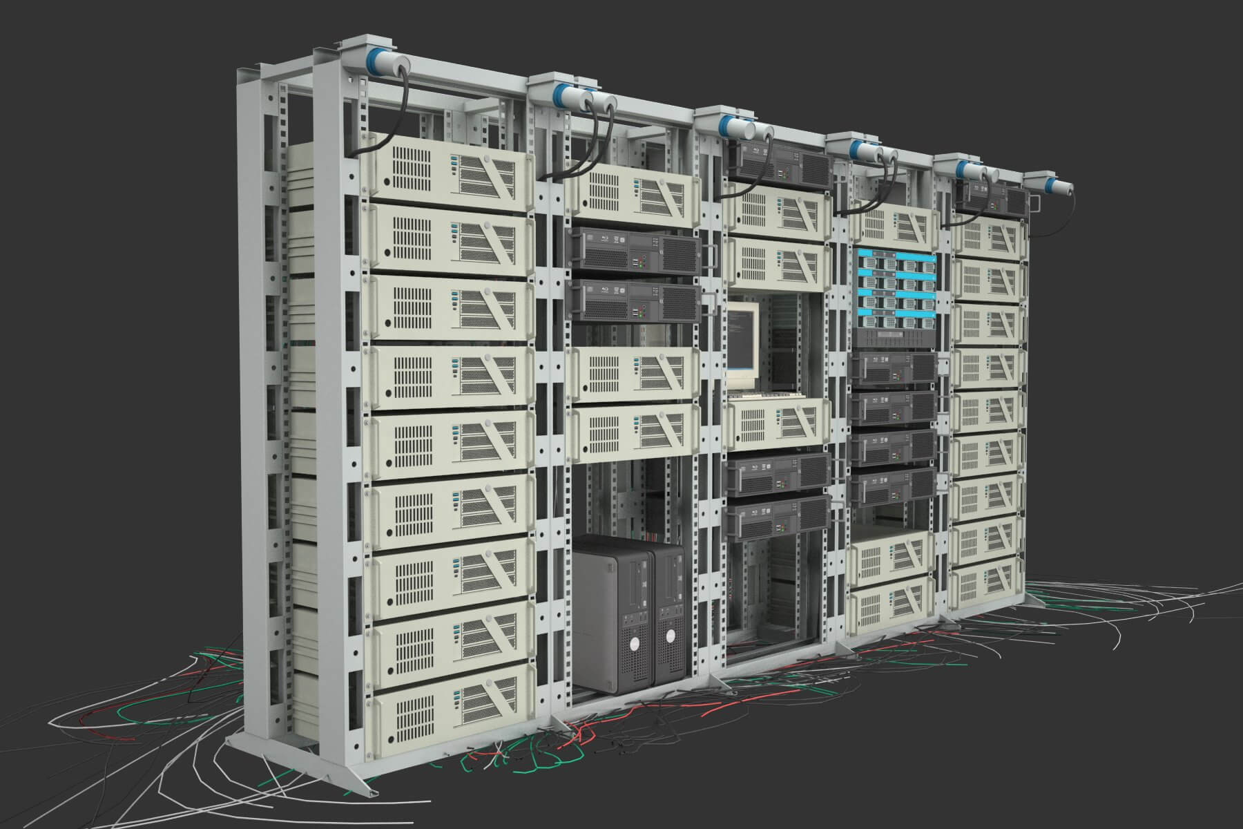 Data Server Rack And Chassis - 3D Model by virtual3d