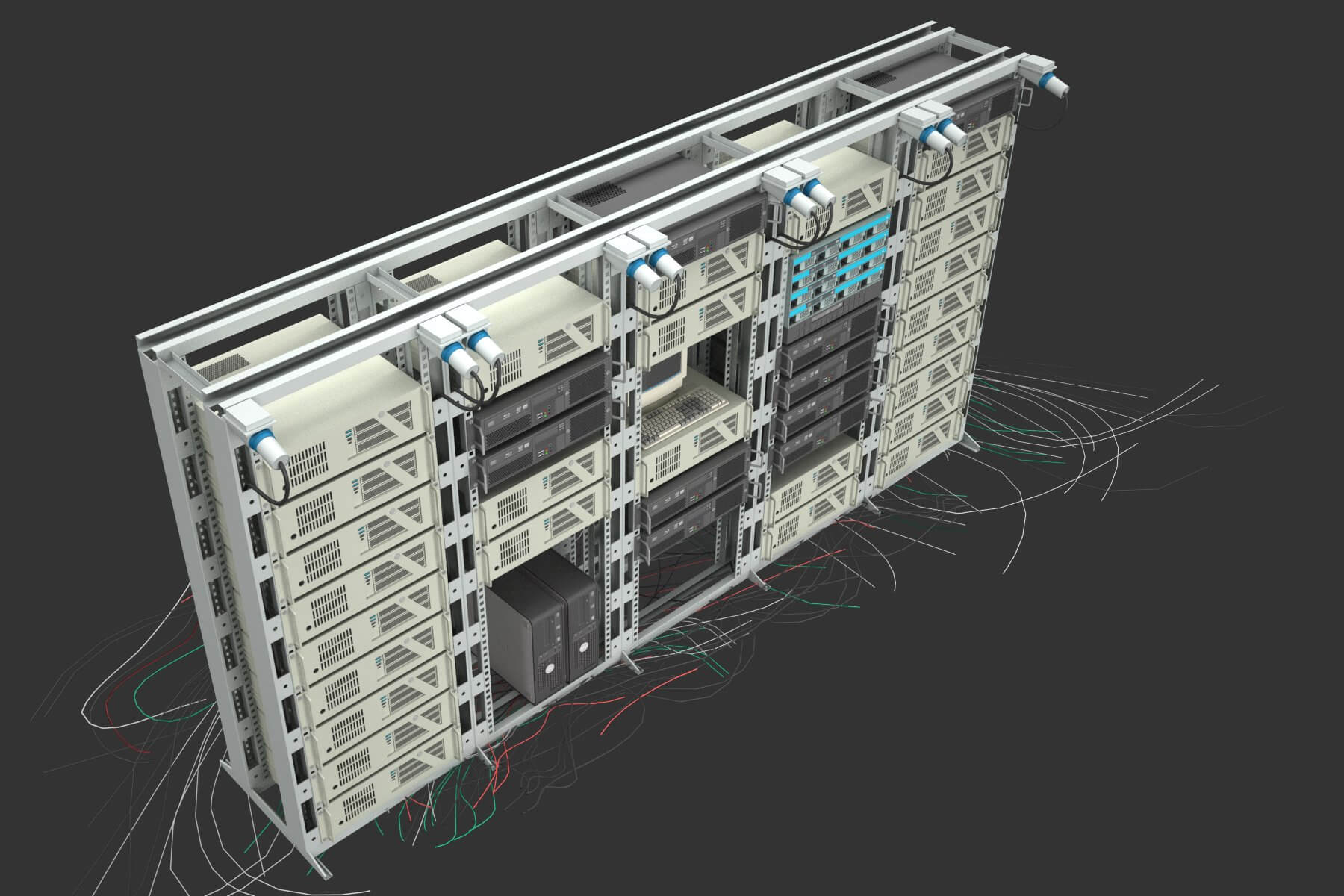 Data Server Rack And Chassis - 3D Model by virtual3d