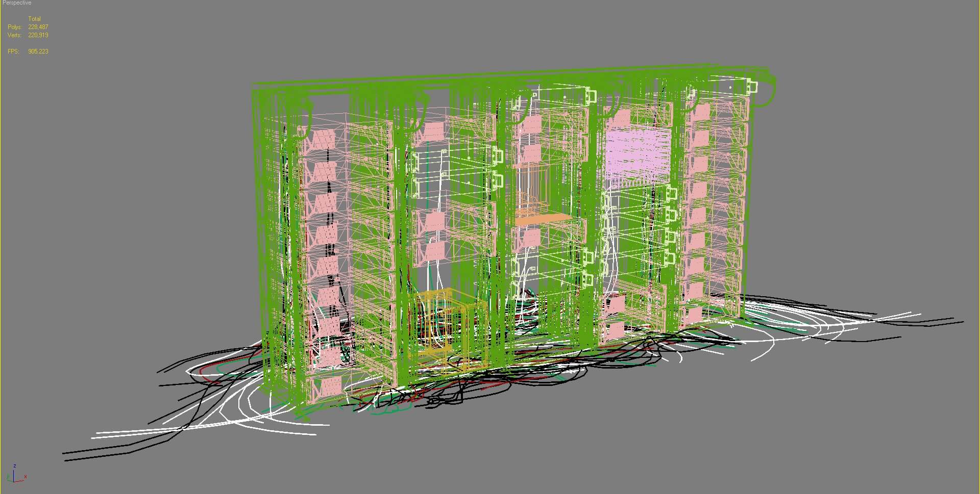 Data Server Rack And Chassis - 3D Model by virtual3d