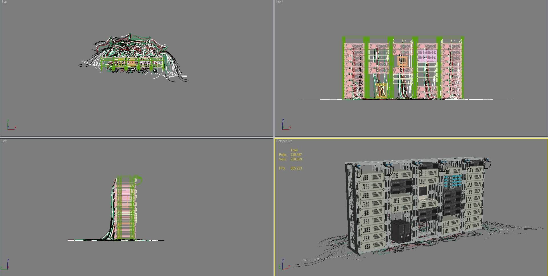 Data Server Rack And Chassis - 3D Model by virtual3d