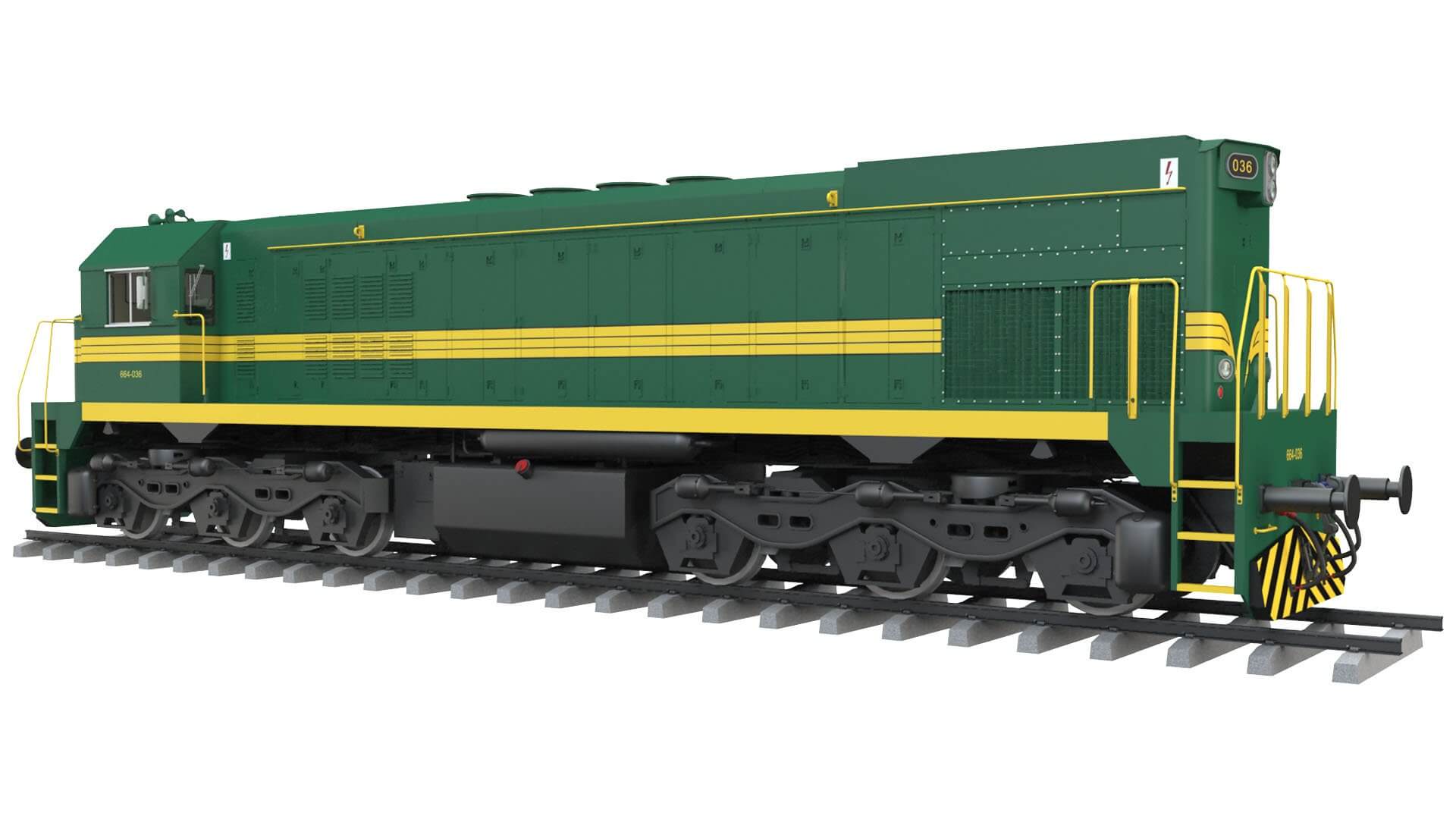 Diesel Electric Locomotive 664-036 3D Model by virtual3d
