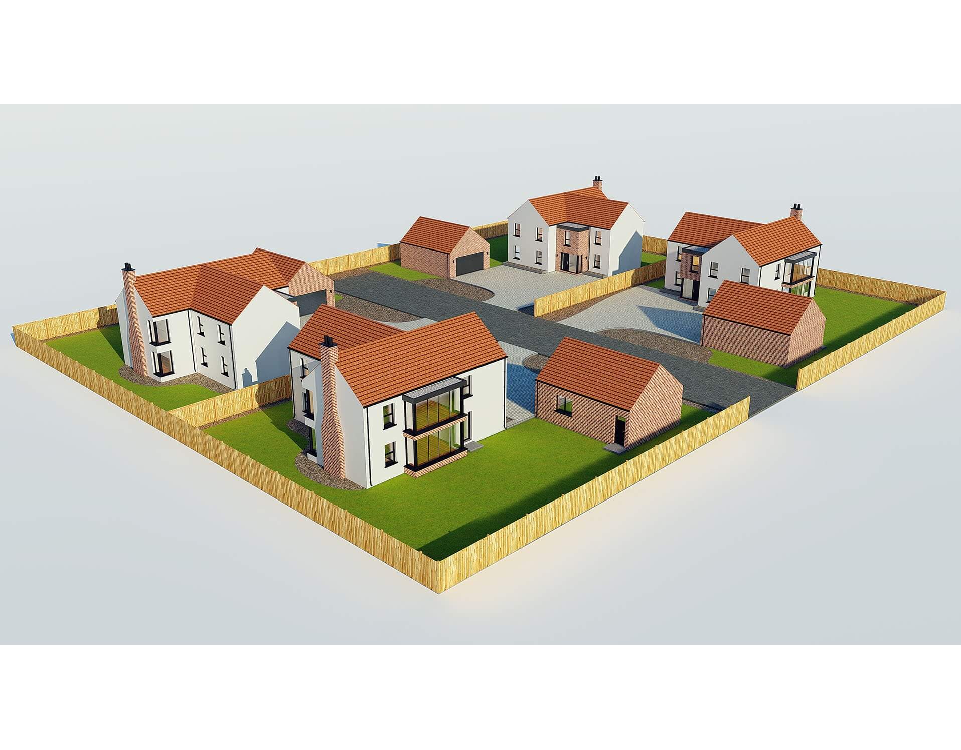 Duplex Houses 1 - 3D Model by virtual3d