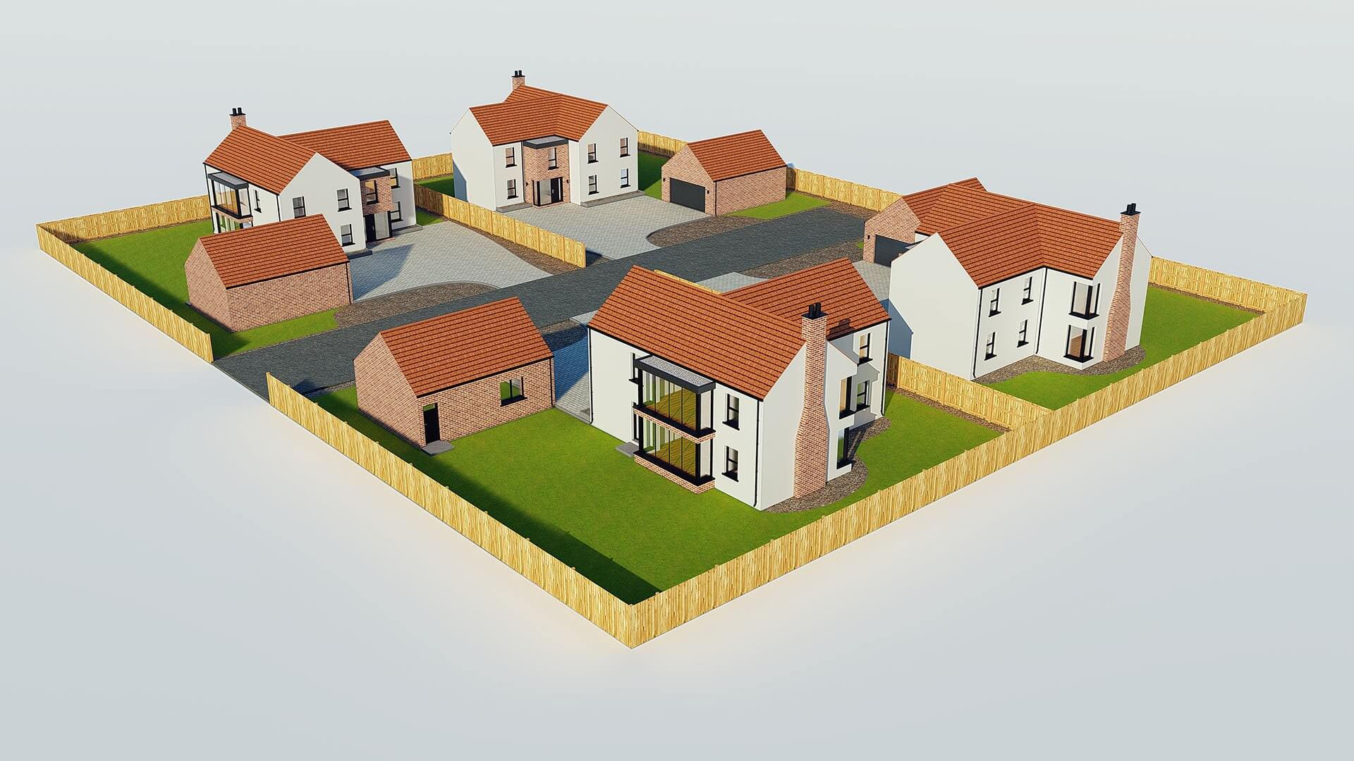 Duplex Houses 1 - 3D Model by virtual3d