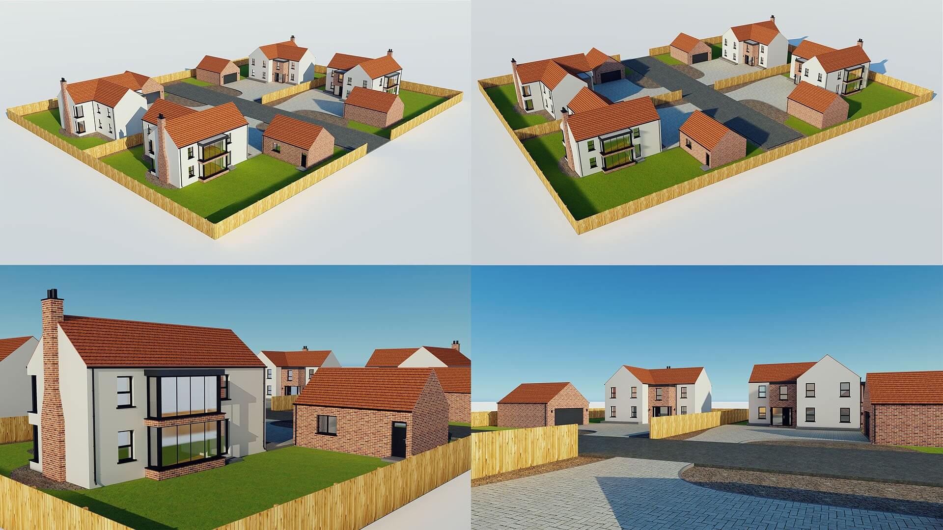 Duplex Houses 1 - 3D Model by virtual3d