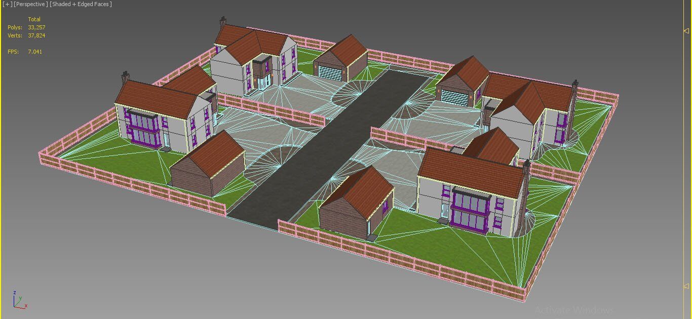 Duplex Houses 1 - 3D Model by virtual3d
