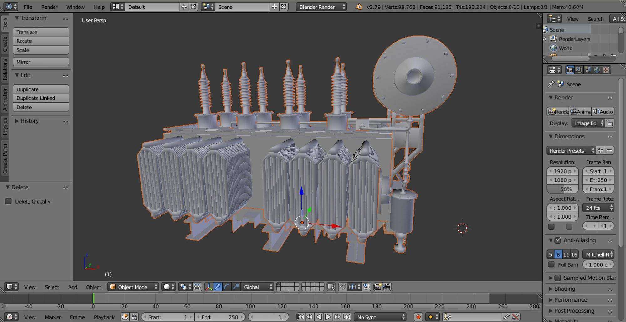 Electrical Transformer - 3D Model by virtual3d