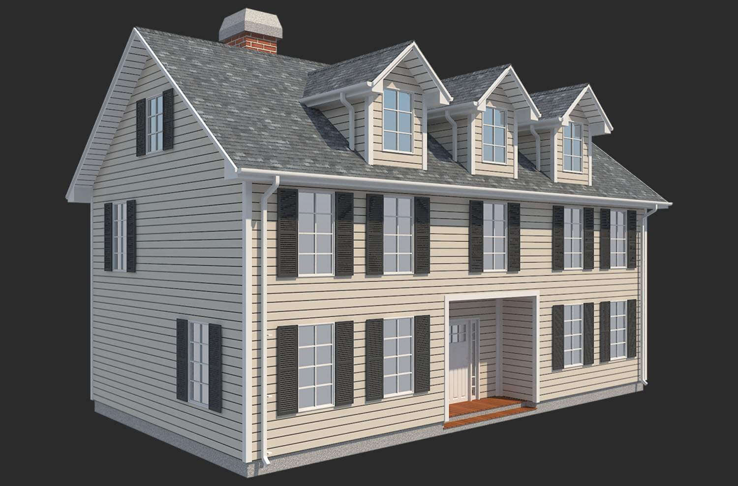 Family House - 3D Model by virtual3d