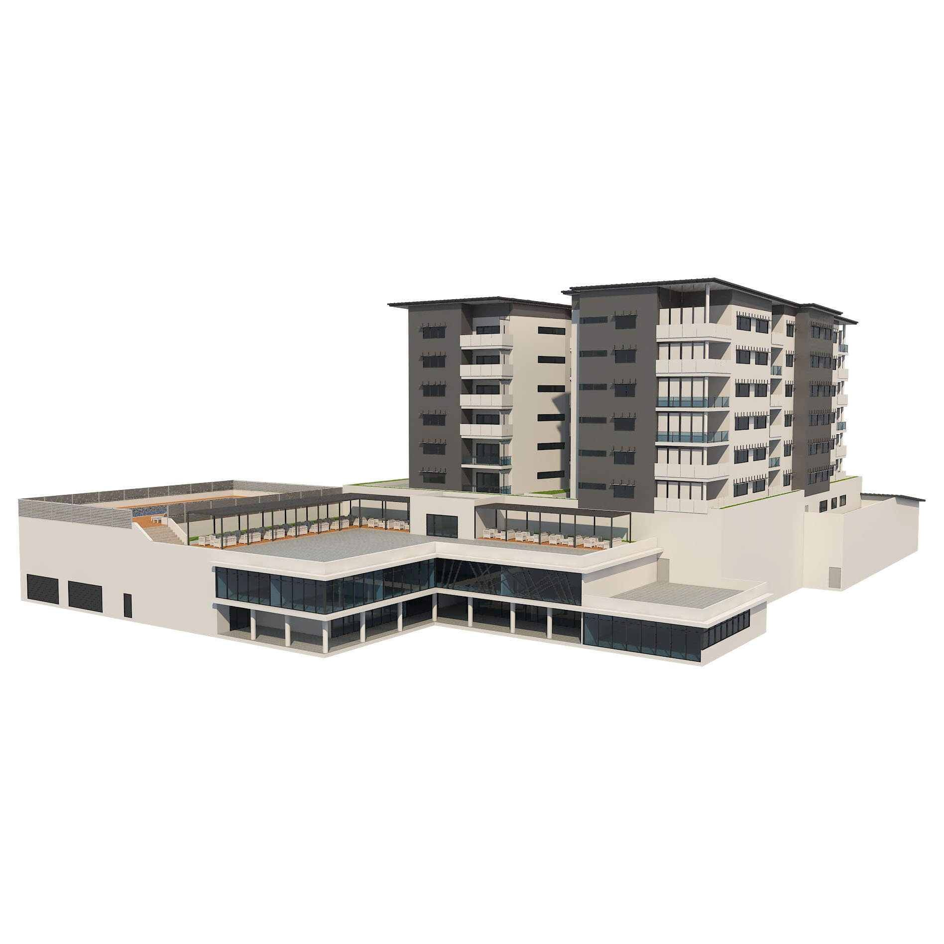Hotel Building 1 3D Model