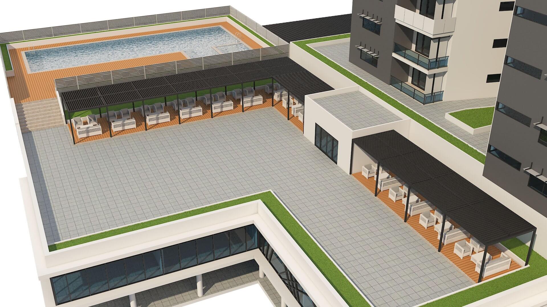 Hotel Building 1 - 3D Model by virtual3d