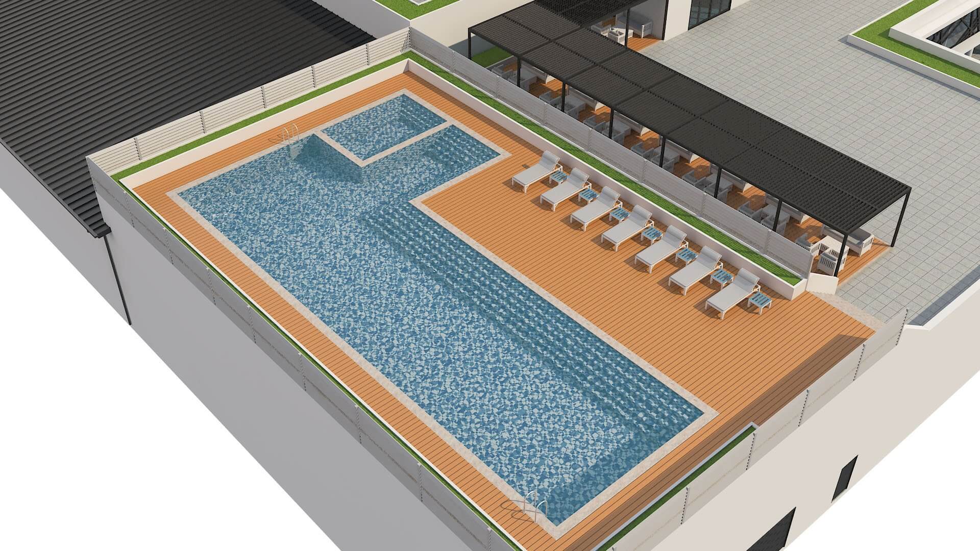 Hotel Building 1 - 3D Model by virtual3d