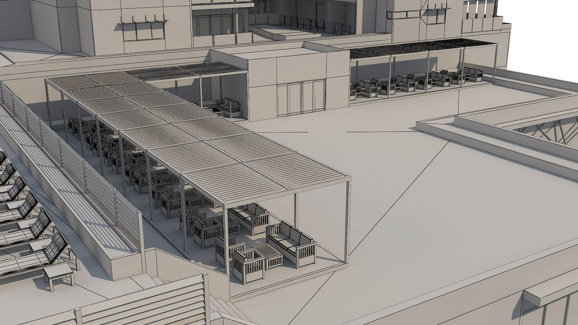 Hotel Building 1 - 3D Model by virtual3d