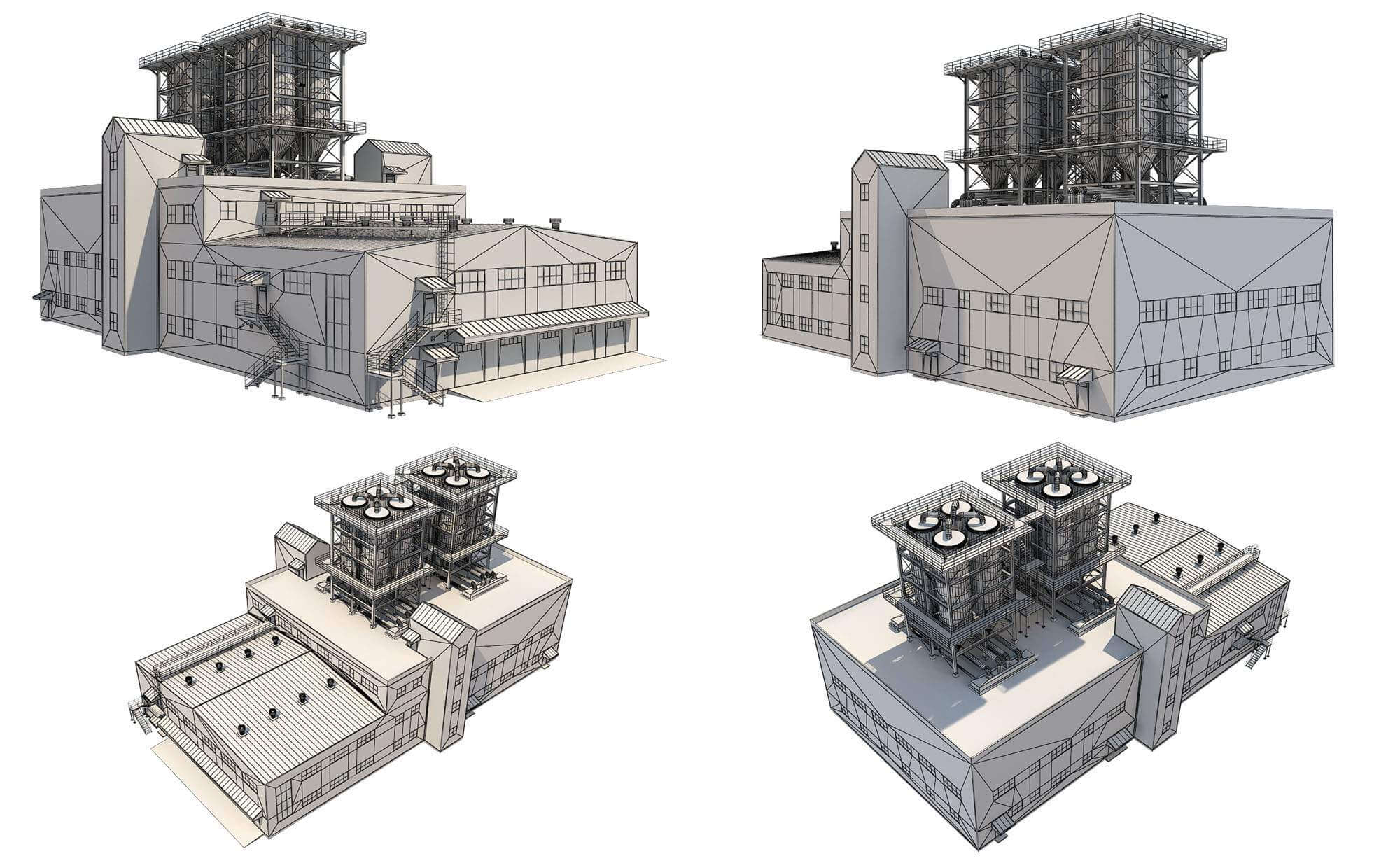 Industrial Building - 3D Model by virtual3d