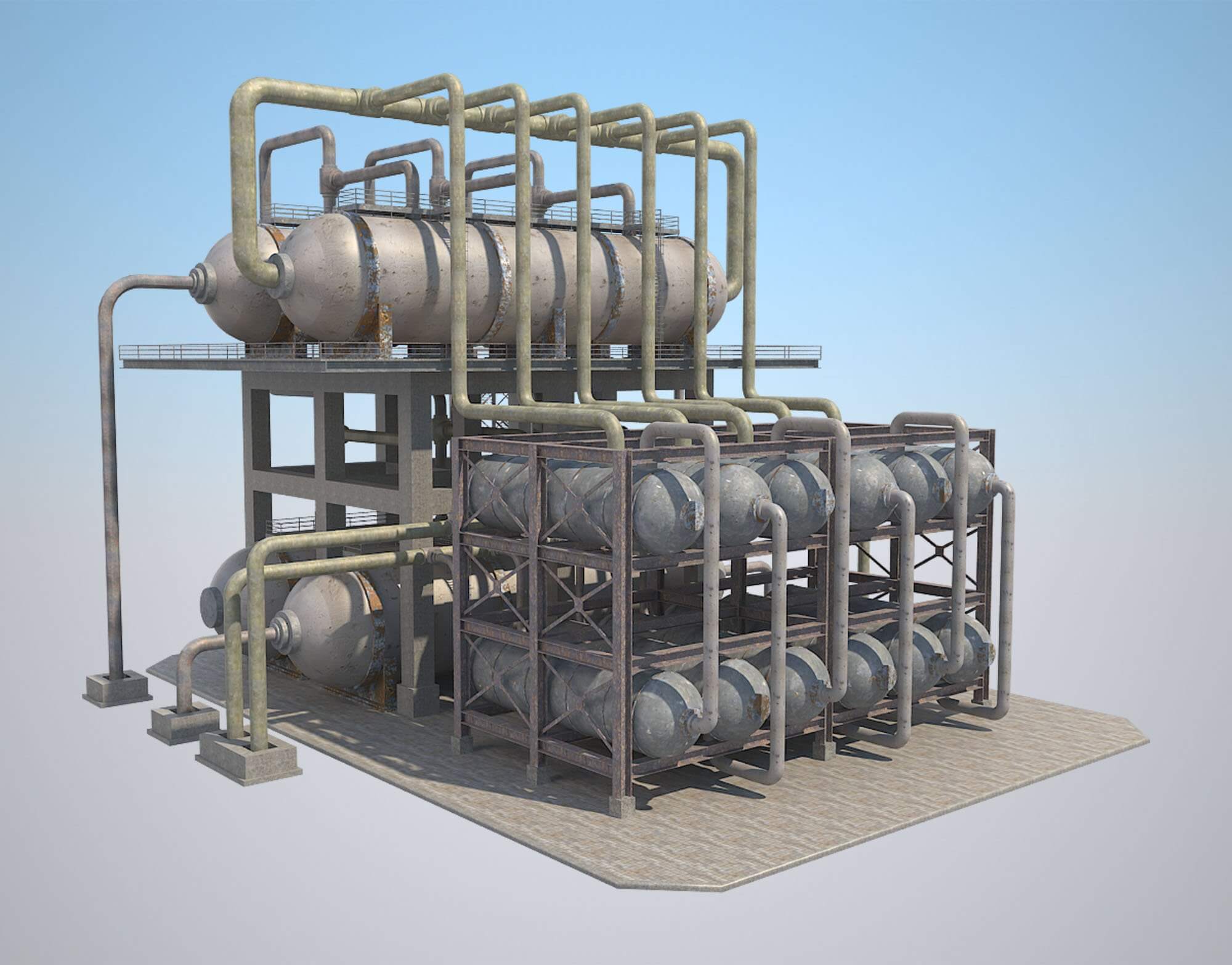 Industrial Oil Refinery 1 - 3D Model by virtual3d