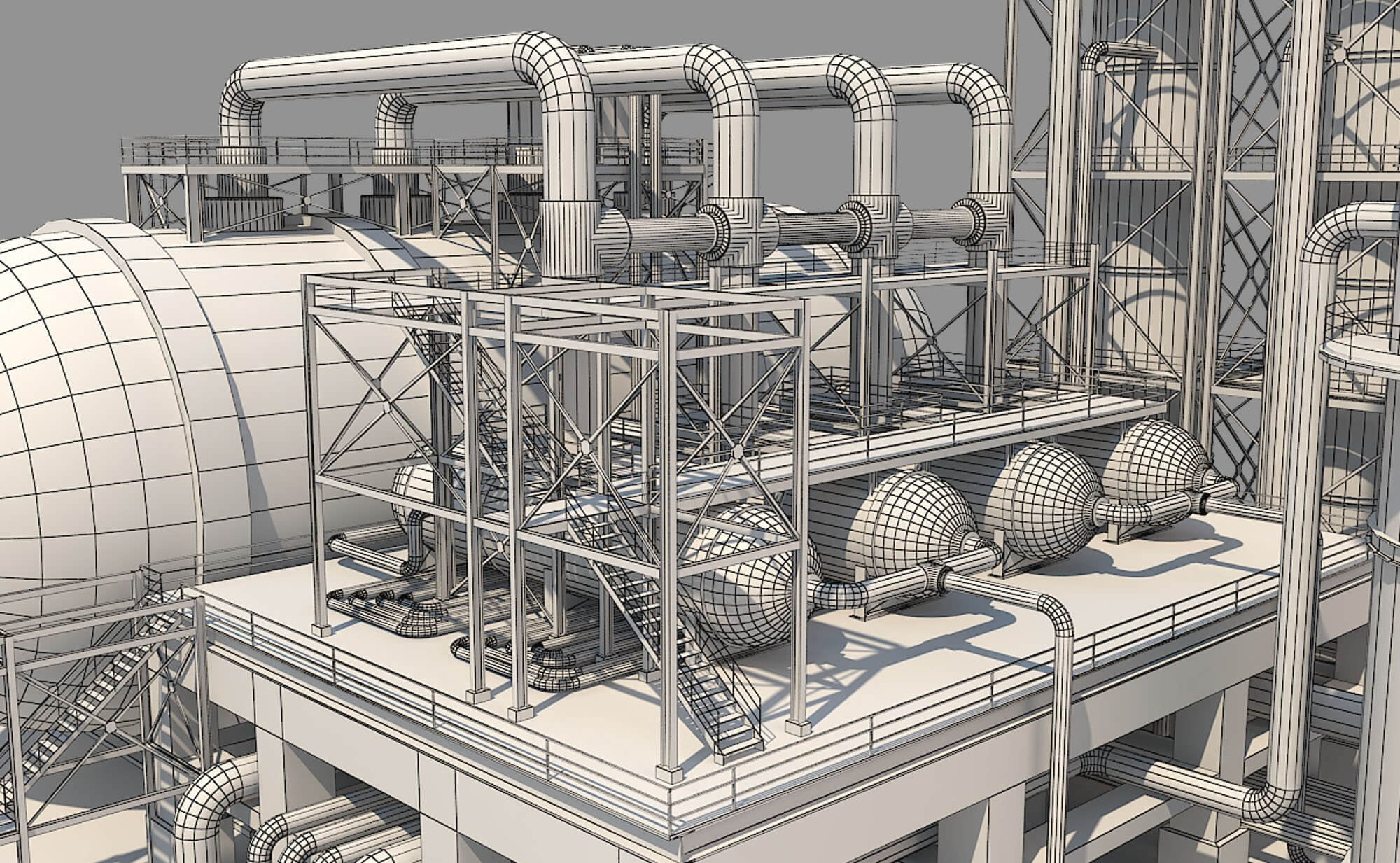 Industrial Oil Refinery 6 - 3D Model by virtual3d
