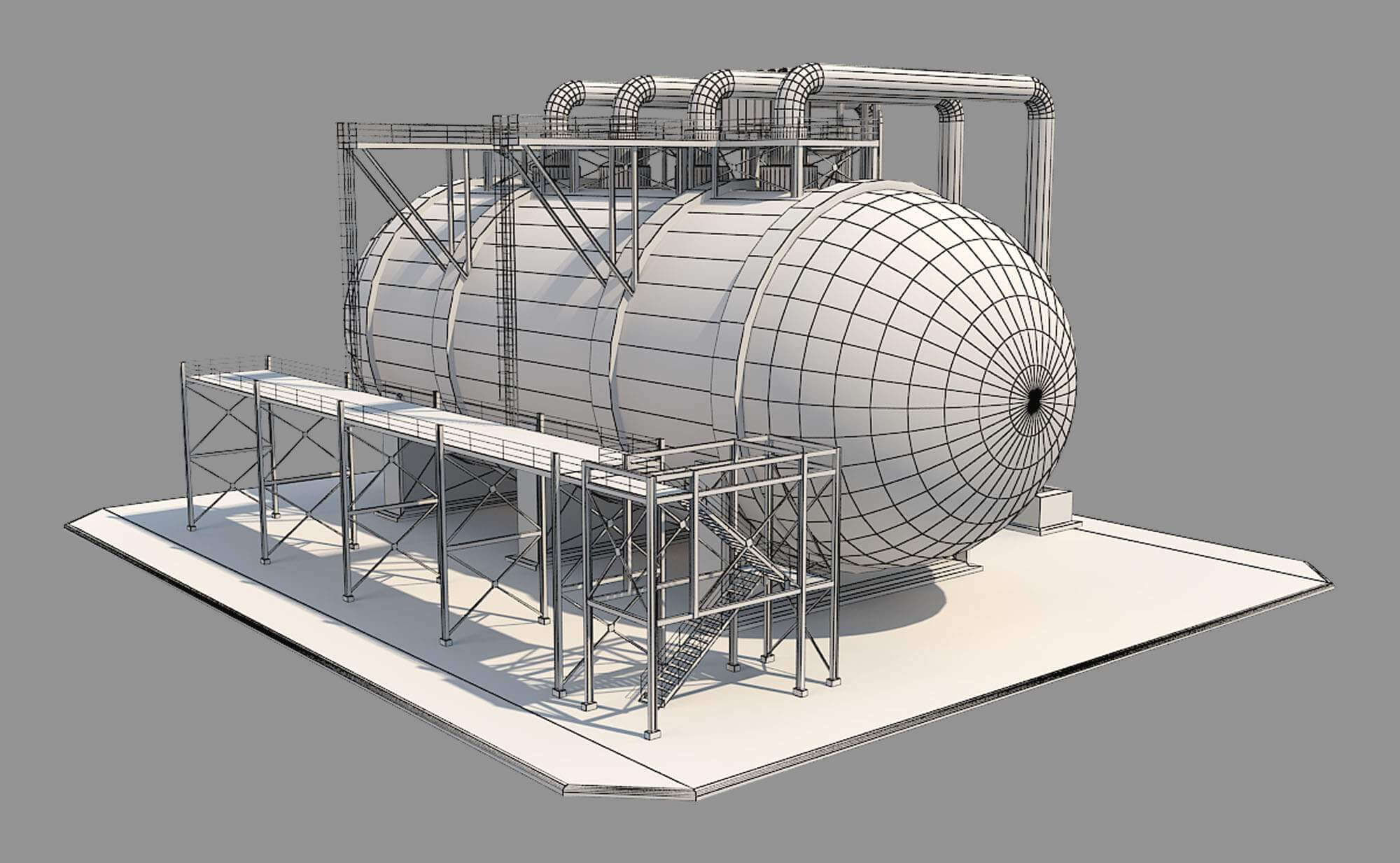 Industrial Silo - 3D Model by virtual3d