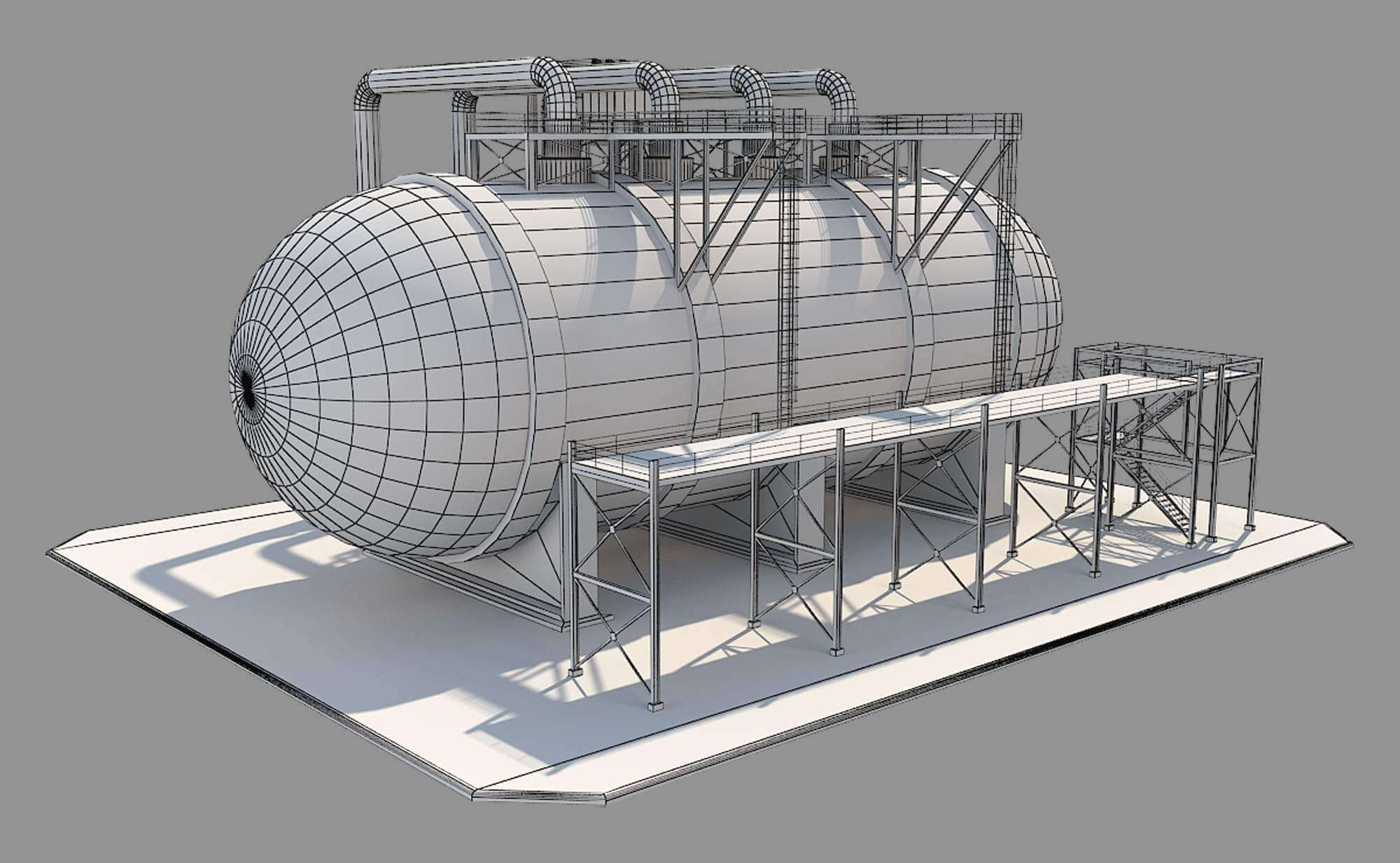 Industrial Silo - 3D Model by virtual3d