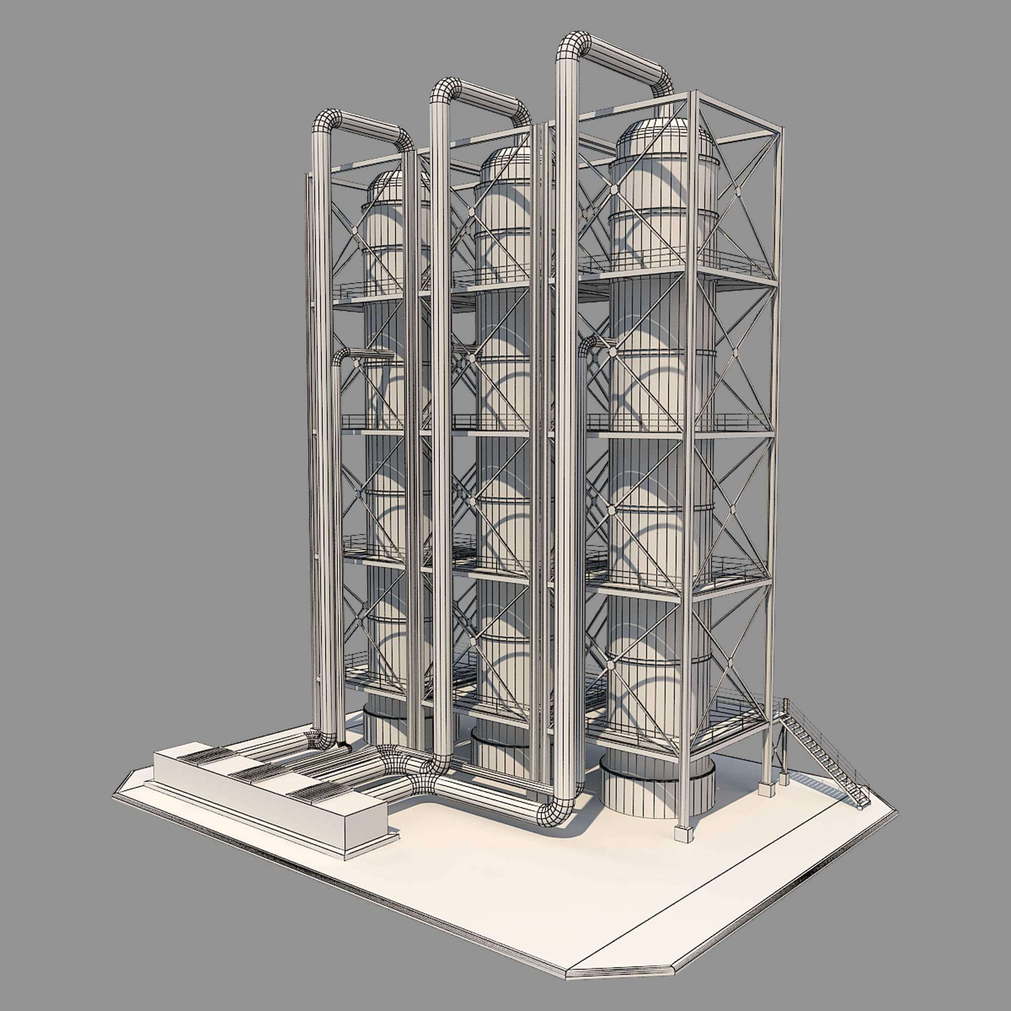 Industrial Silo - 3D Model by virtual3d