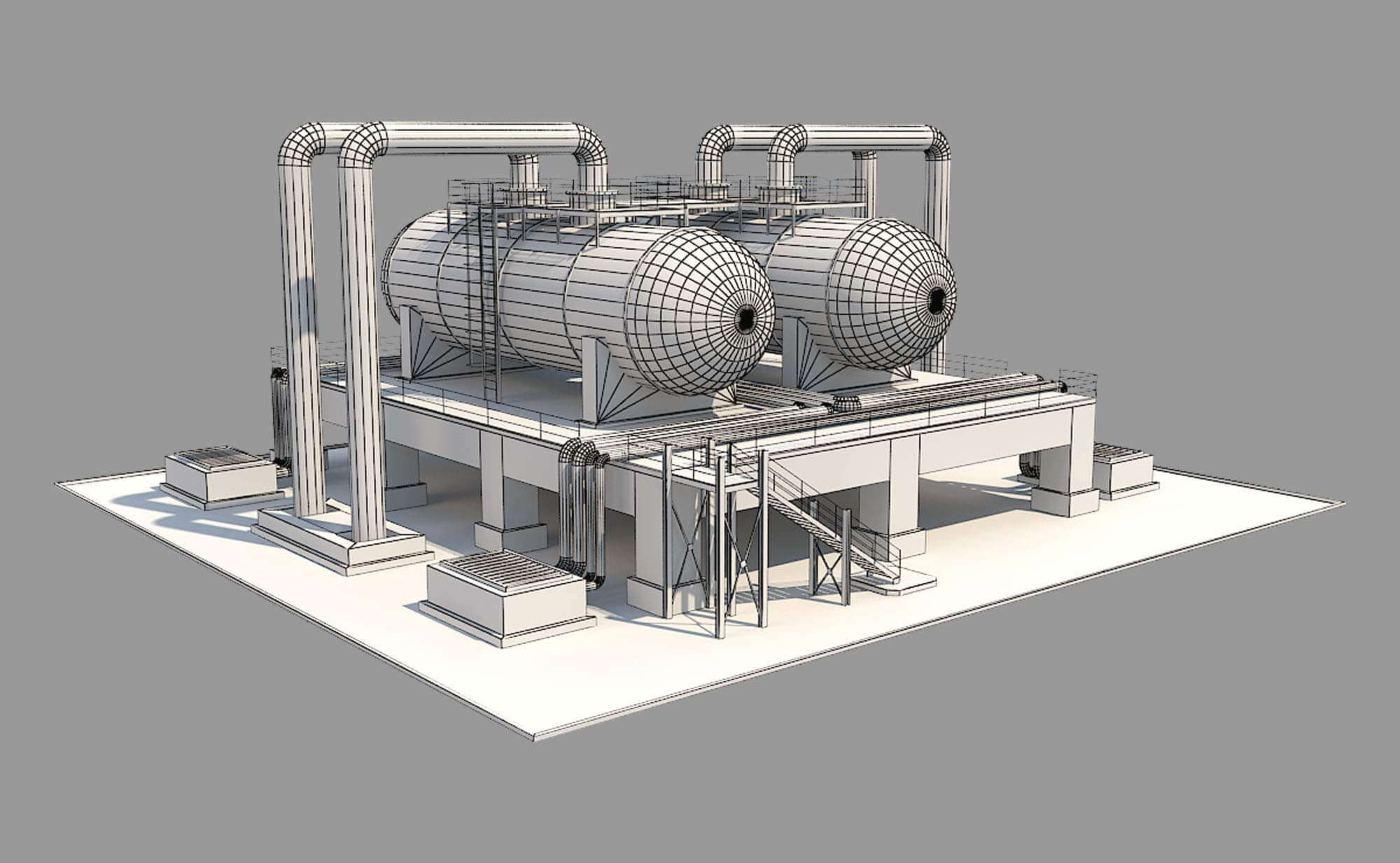 Industrial Silo - 3D Model by virtual3d