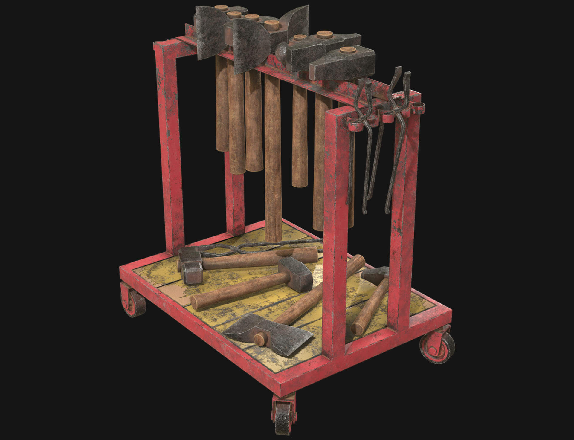Ironwork Tools Rack 2 - 3D Model by virtual3d