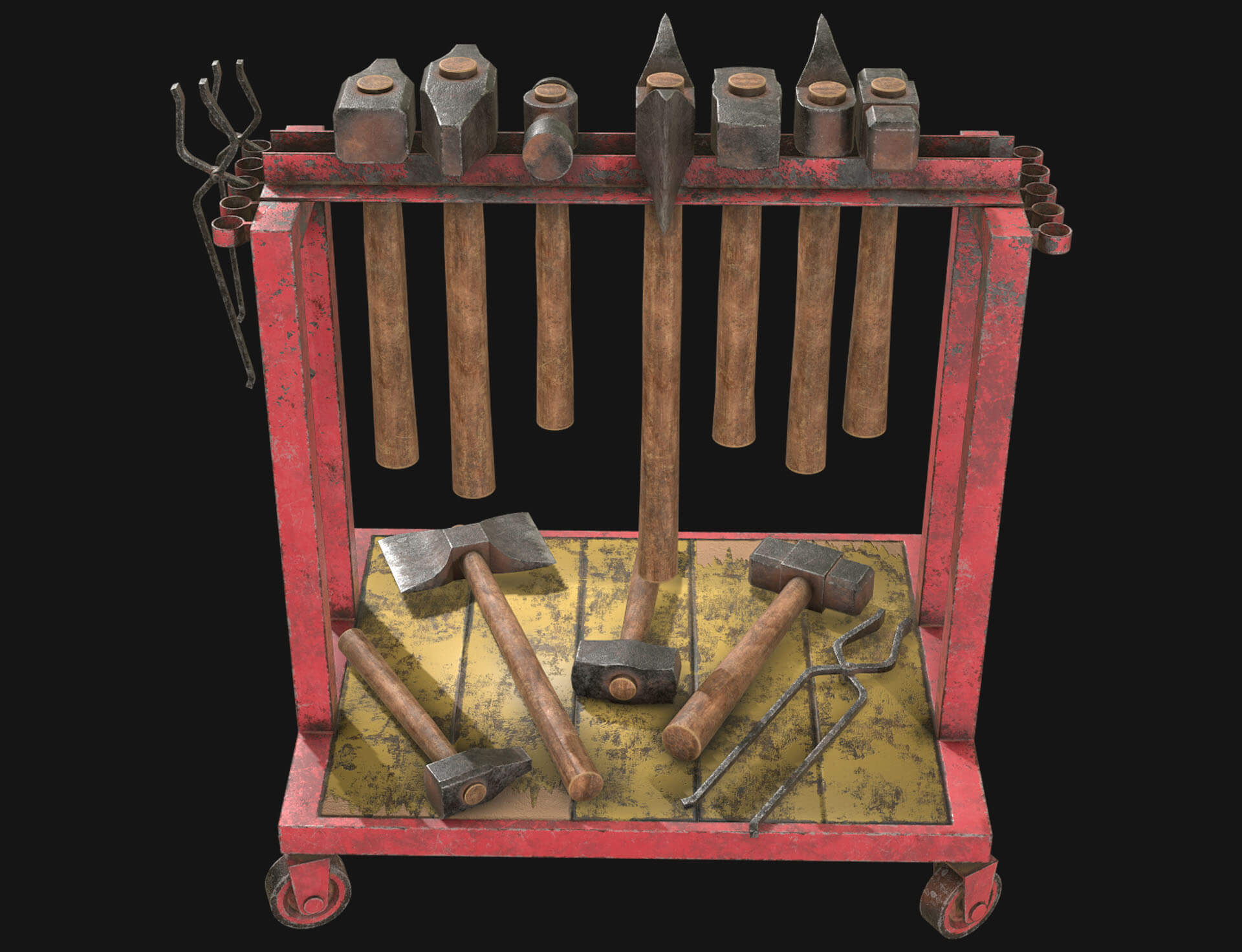 Ironwork Tools Rack 2 - 3D Model by virtual3d