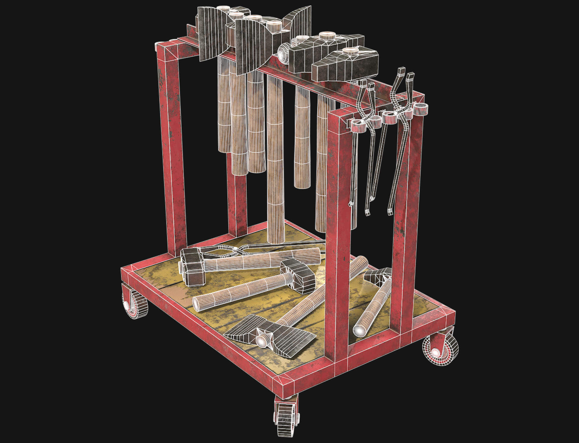 Ironwork Tools Rack 2 - 3D Model by virtual3d