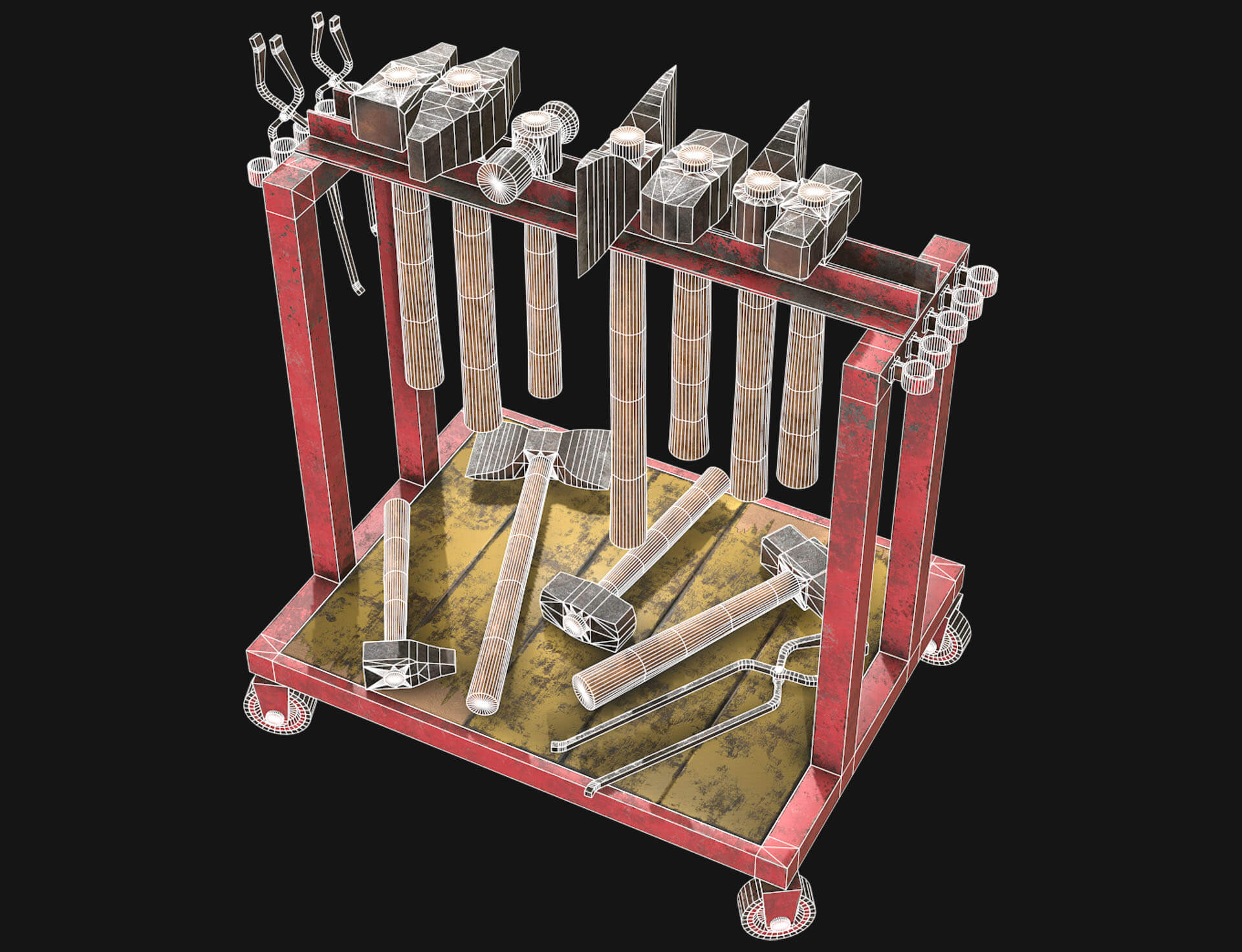 Ironwork Tools Rack 2 - 3D Model by virtual3d