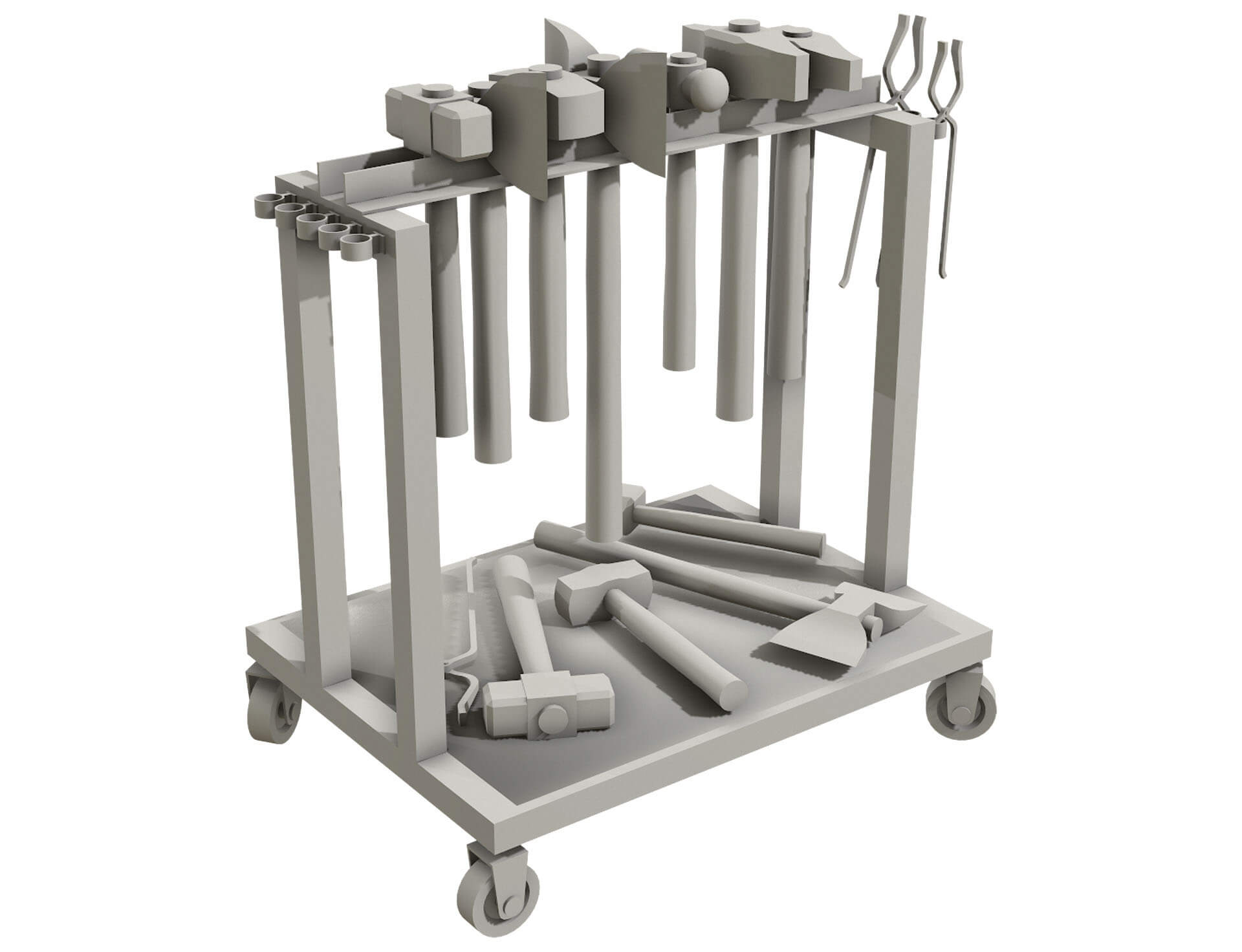 Ironwork Tools Rack 2 - 3D Model by virtual3d