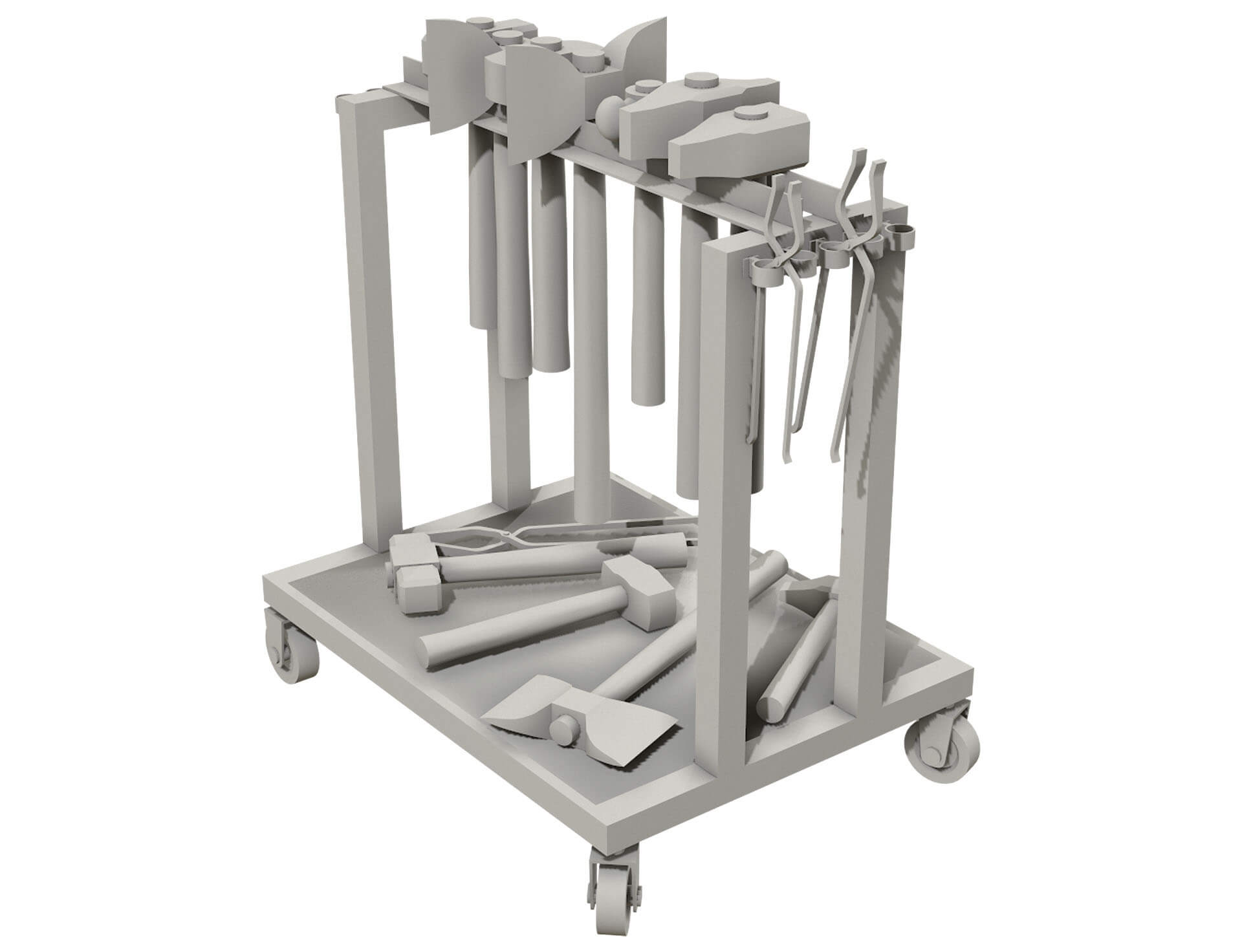 Ironwork Tools Rack 2 - 3D Model by virtual3d