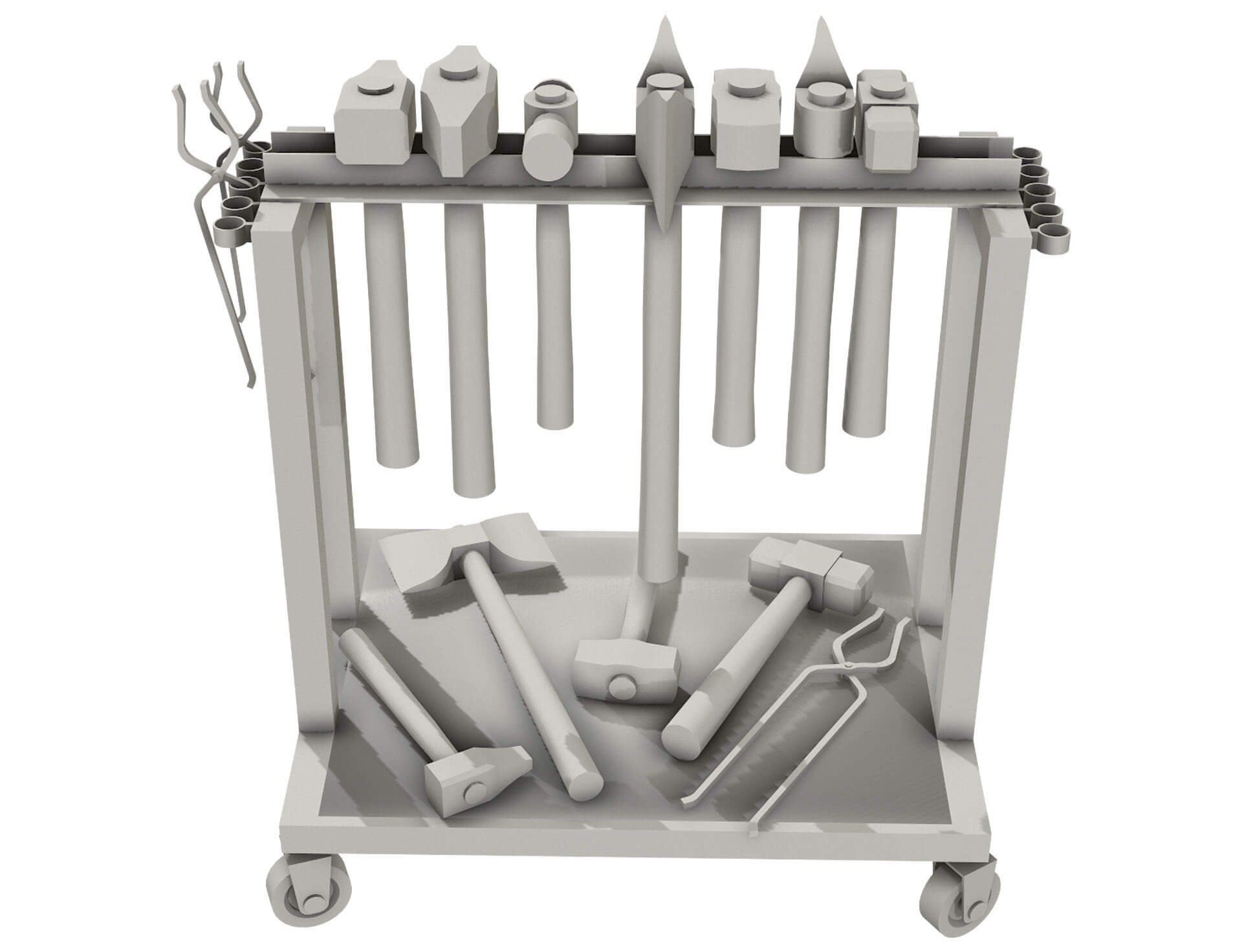 Ironwork Tools Rack 2 - 3D Model by virtual3d