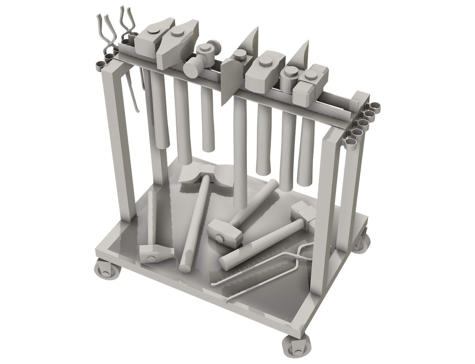 Ironwork Tools Rack 2 - 3D Model by virtual3d