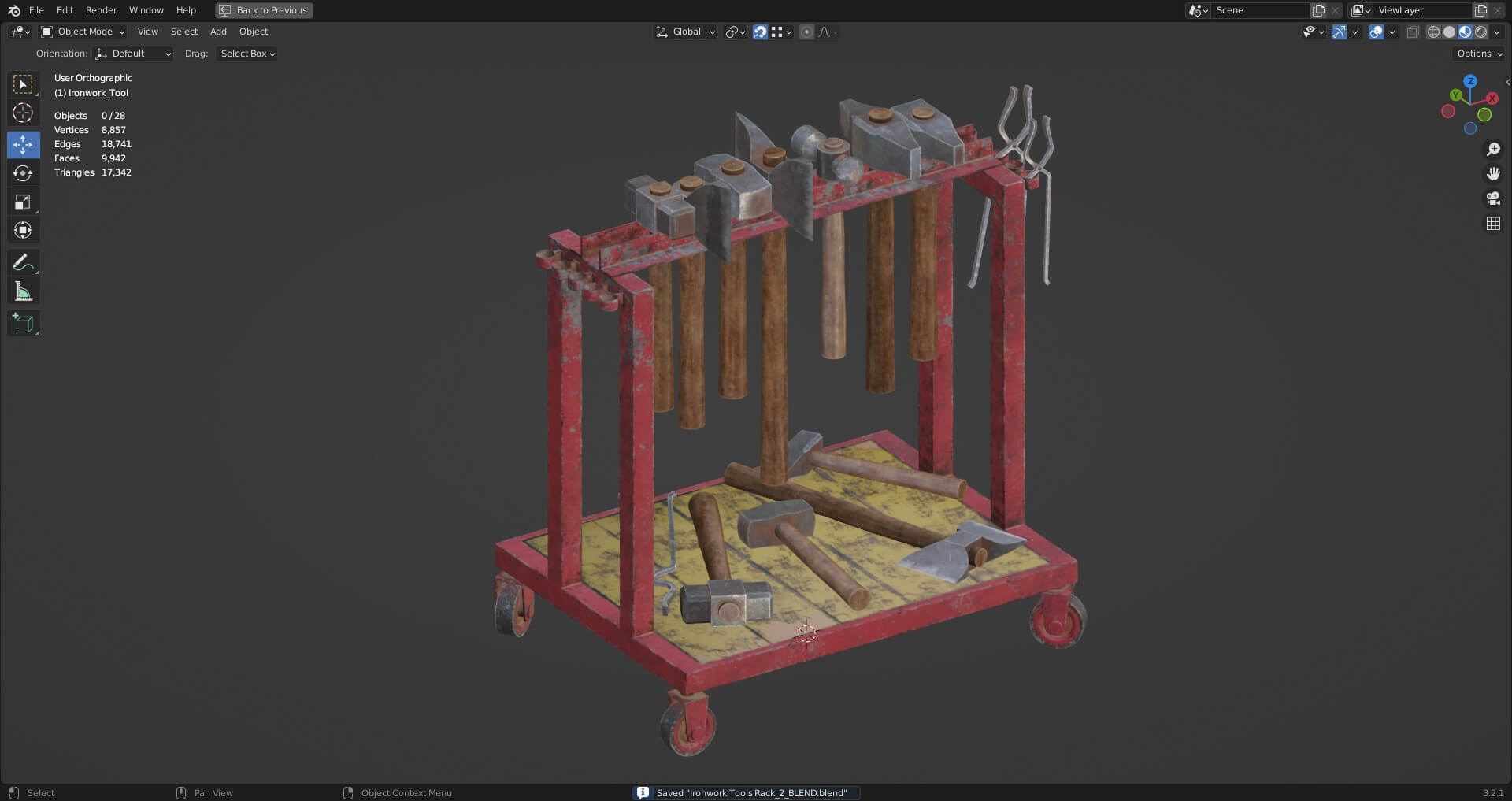 Ironwork Tools Rack 2 - 3D Model by virtual3d