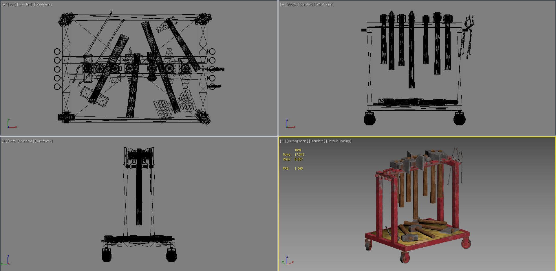 Ironwork Tools Rack 2 - 3D Model by virtual3d