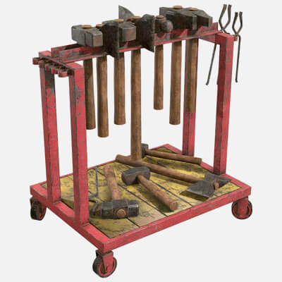 Ironwork Tools Rack 2 - 3D Model by virtual3d