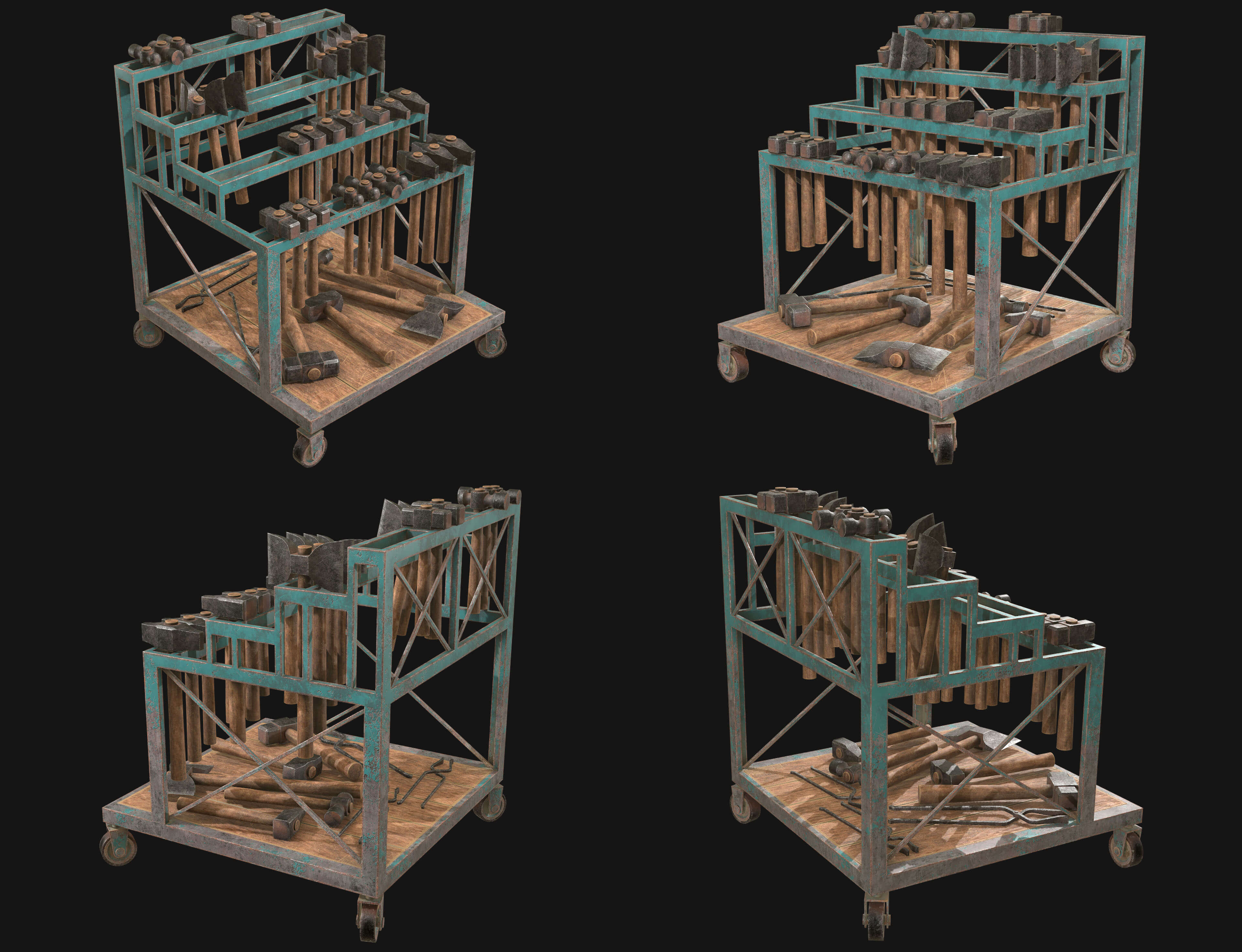 Ironwork Tools Rack 3 - 3D Model by virtual3d