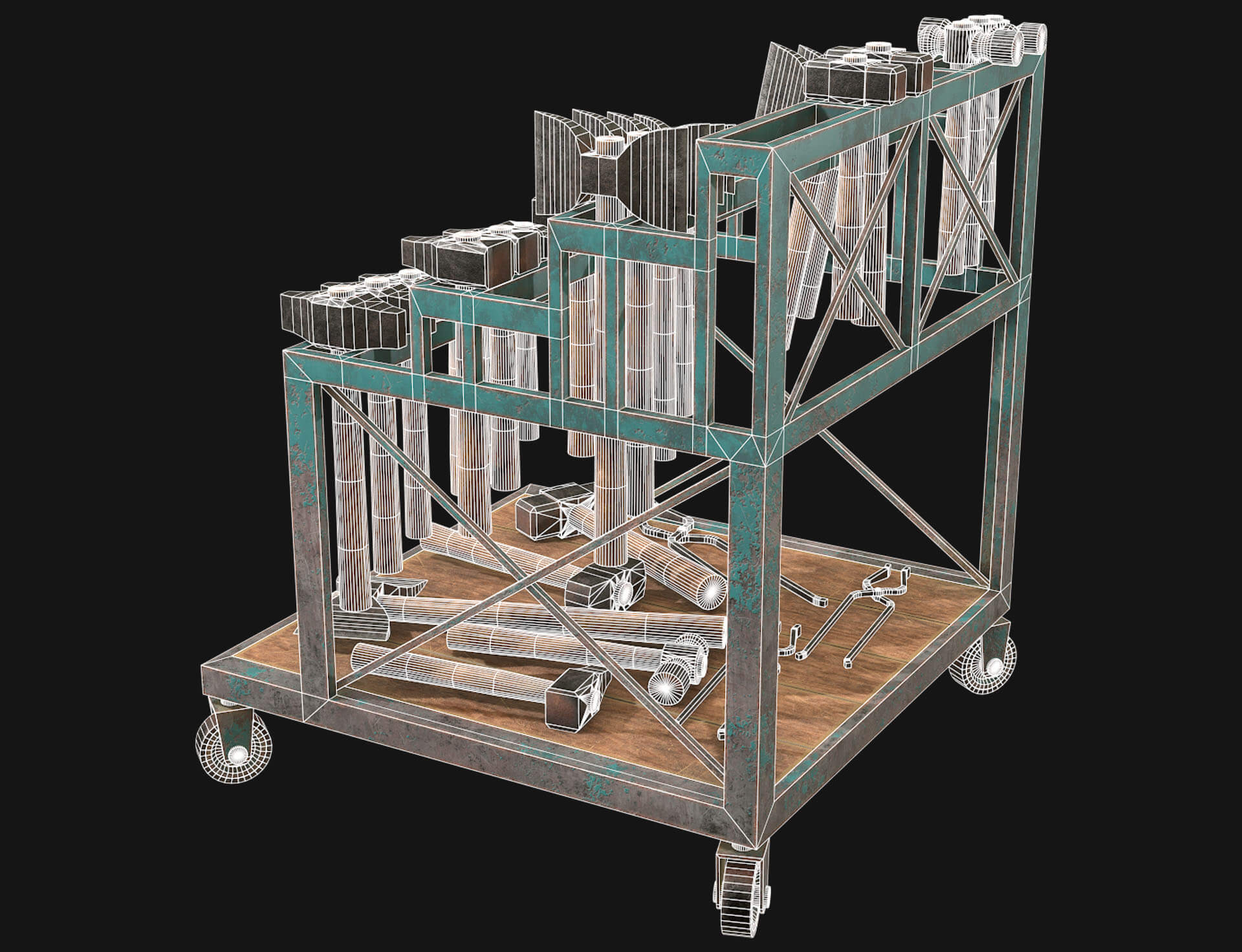 Ironwork Tools Rack 3 - 3D Model by virtual3d