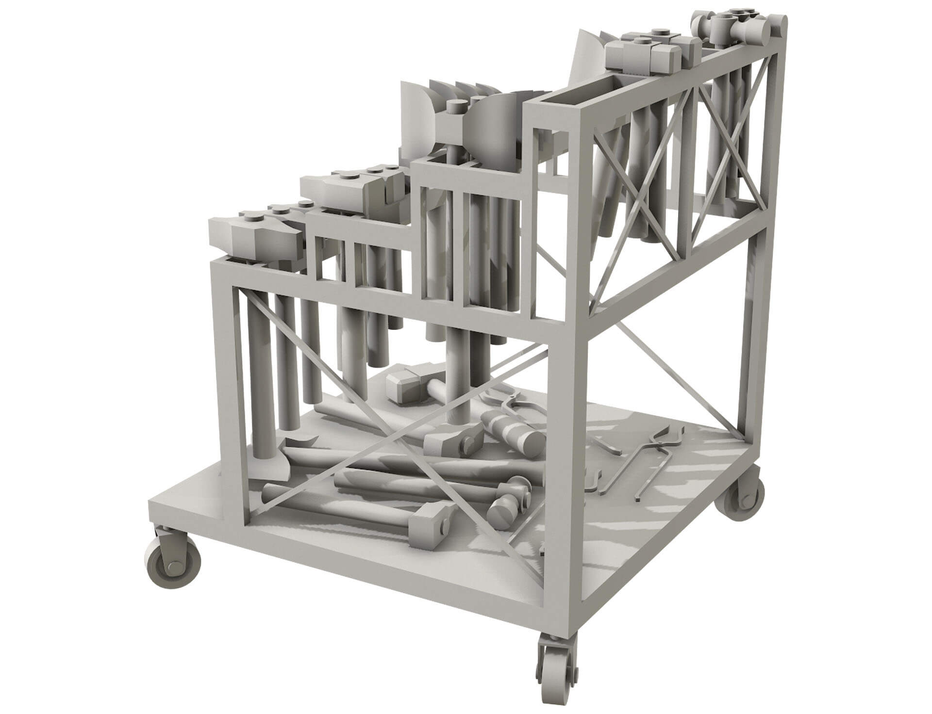 Ironwork Tools Rack 3 - 3D Model by virtual3d