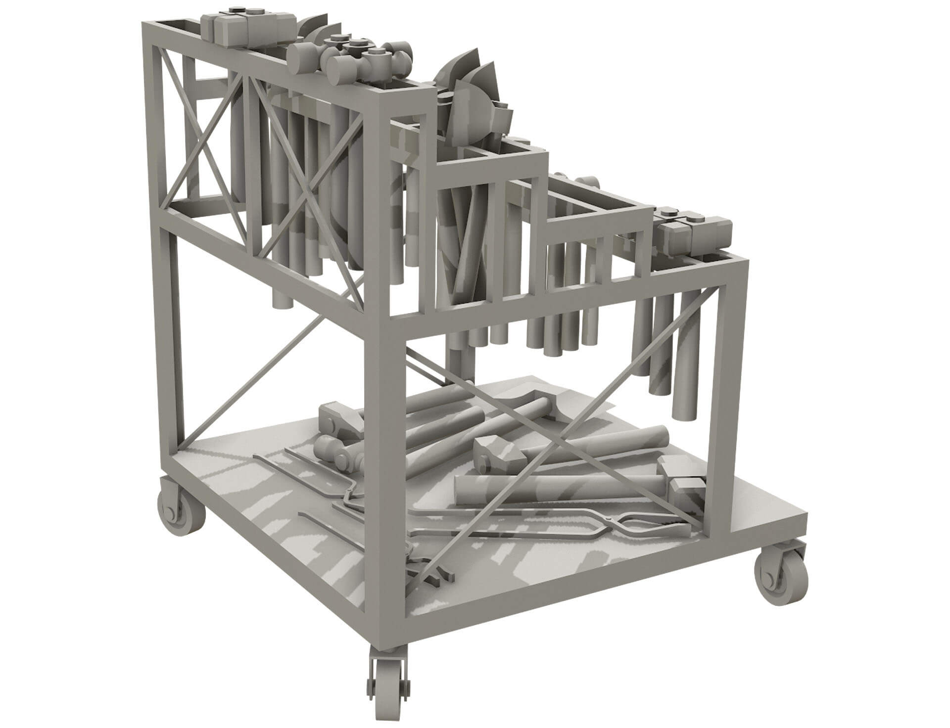 Ironwork Tools Rack 3 - 3D Model by virtual3d