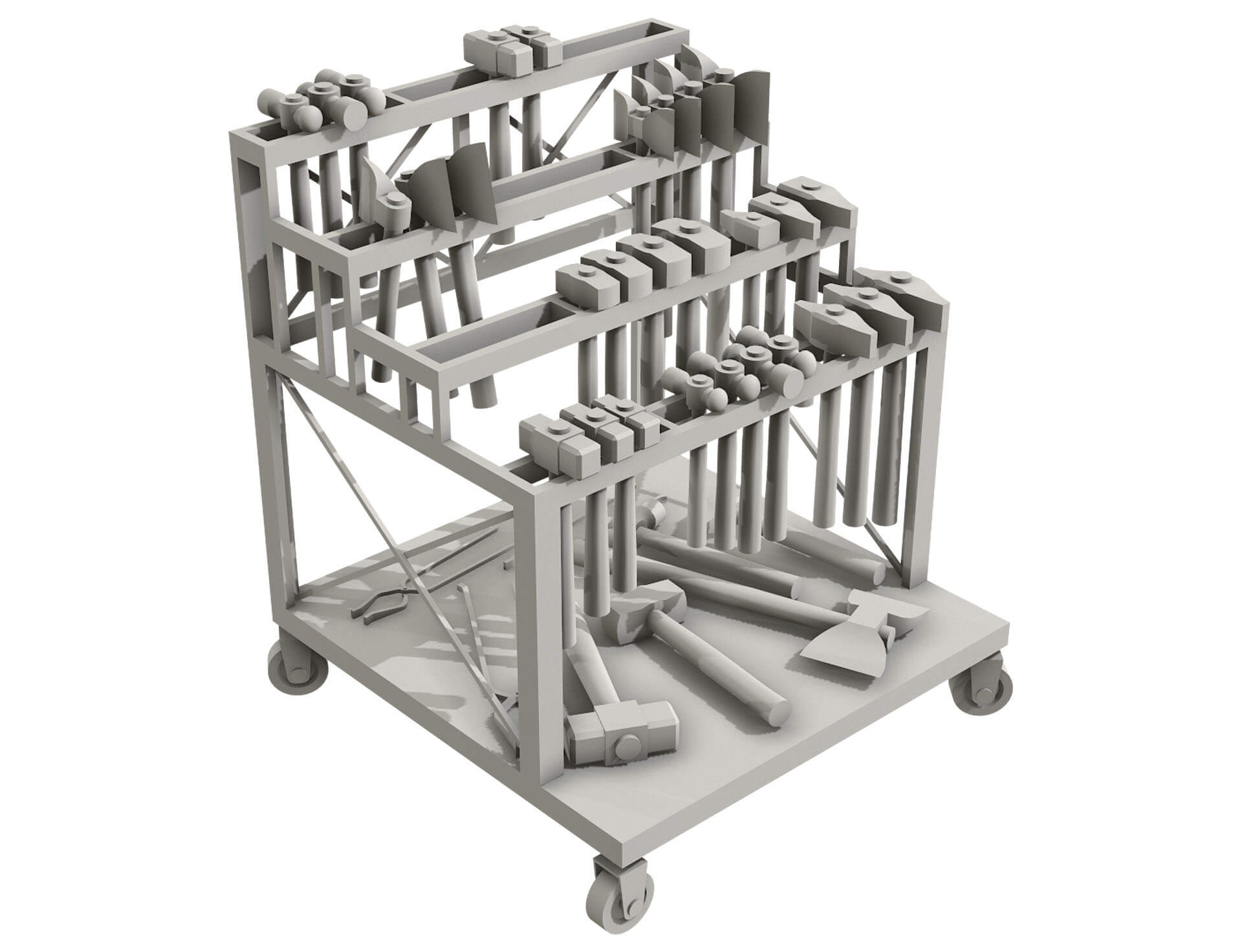 Ironwork Tools Rack 3 - 3D Model by virtual3d