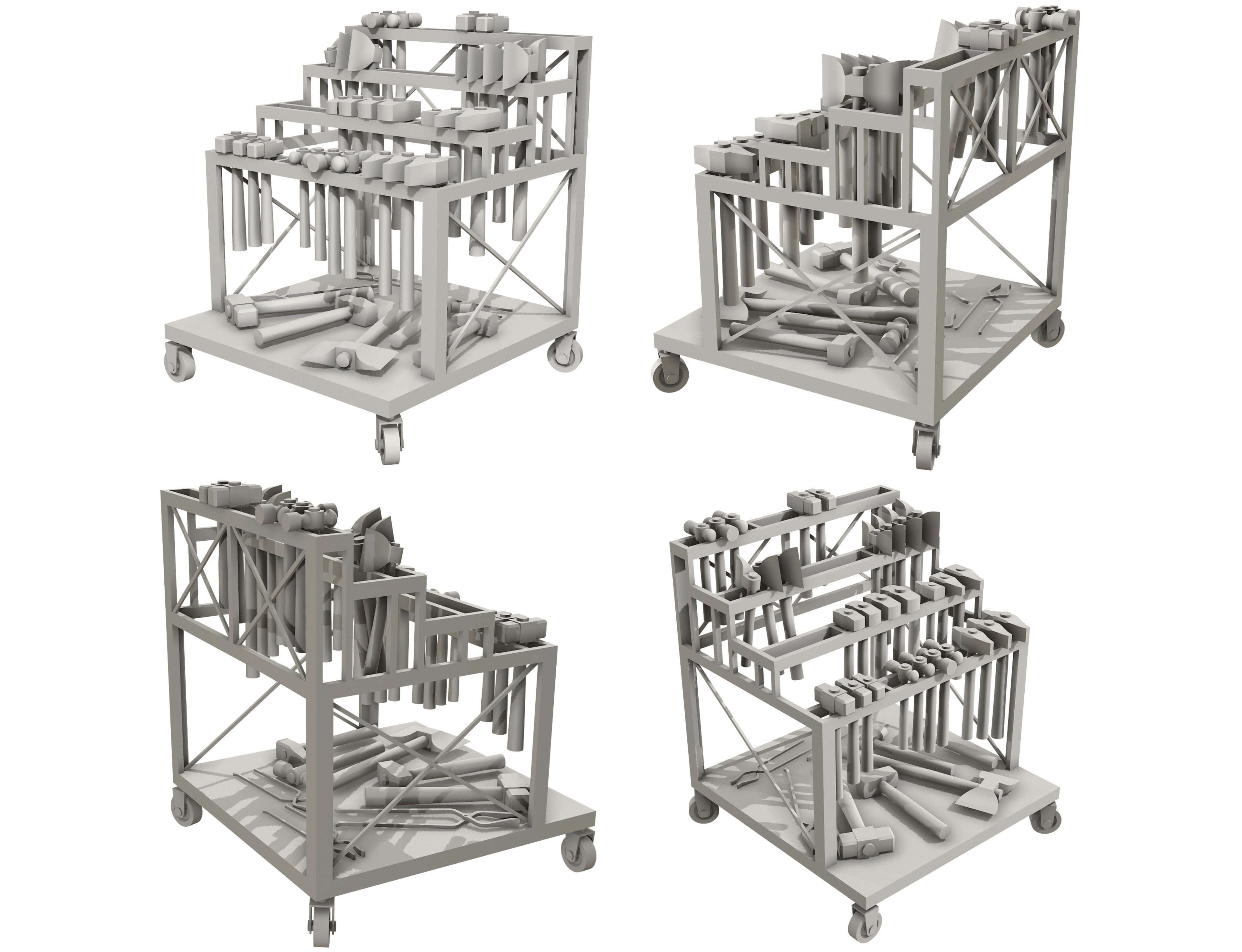 Ironwork Tools Rack 3 - 3D Model by virtual3d