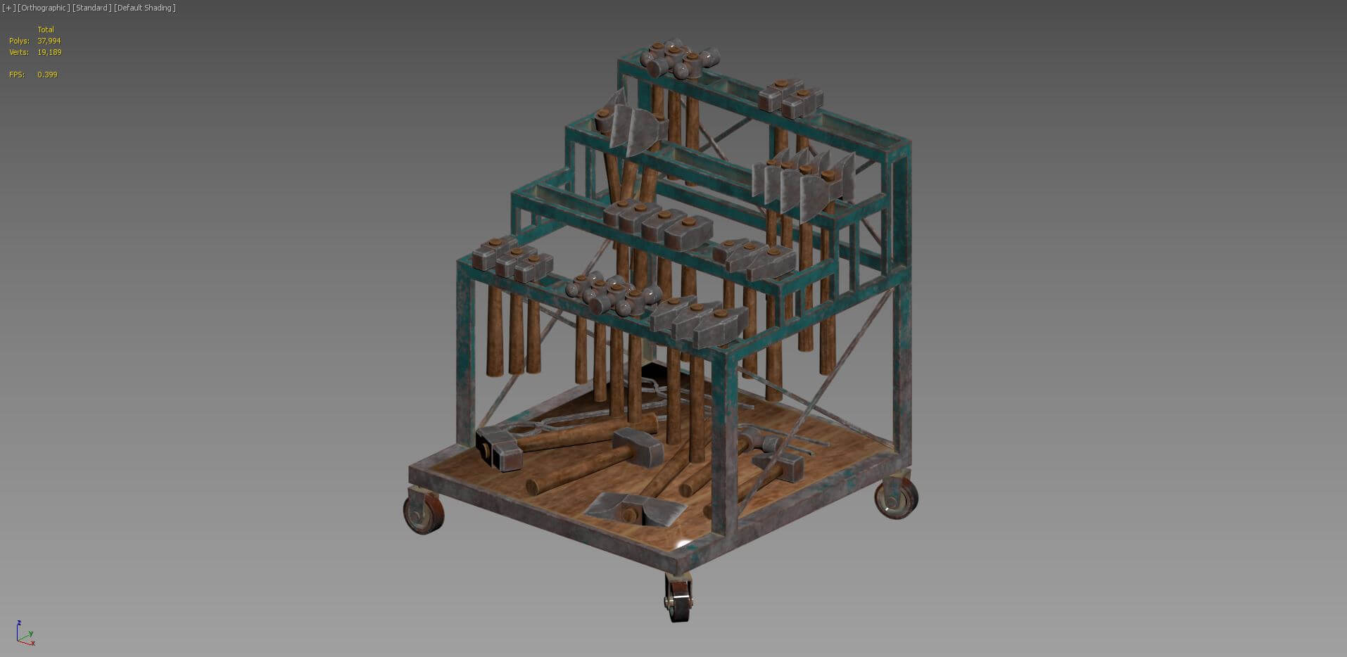 Ironwork Tools Rack 3 - 3D Model by virtual3d