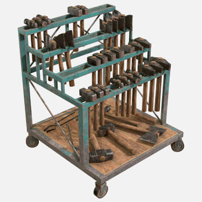 Ironwork Tools Rack 3 - 3D Model by virtual3d