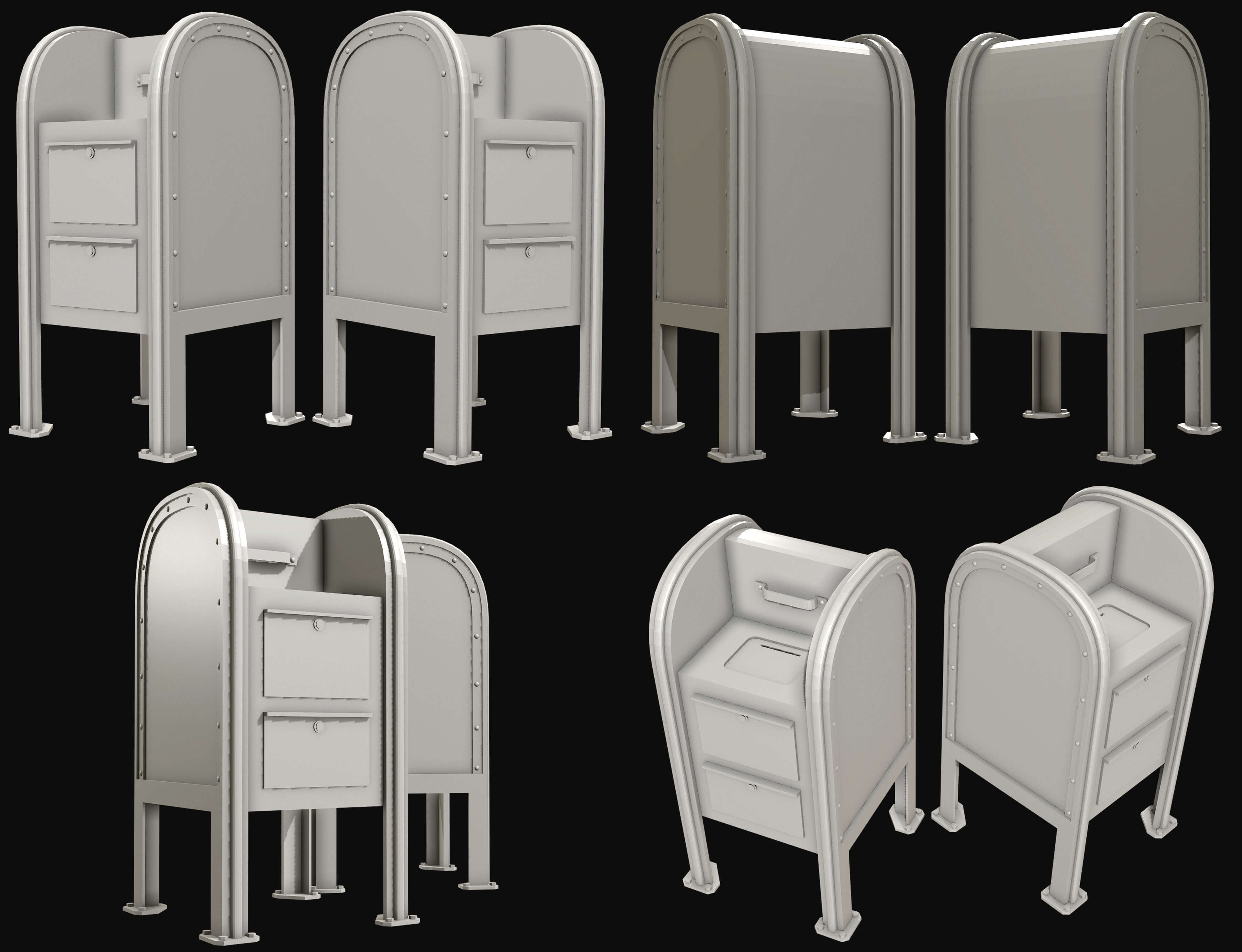 City Mail Box 1 - 3D Model by virtual3d
