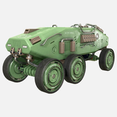 Mars Rover 1 Green - 3D Model by virtual3d
