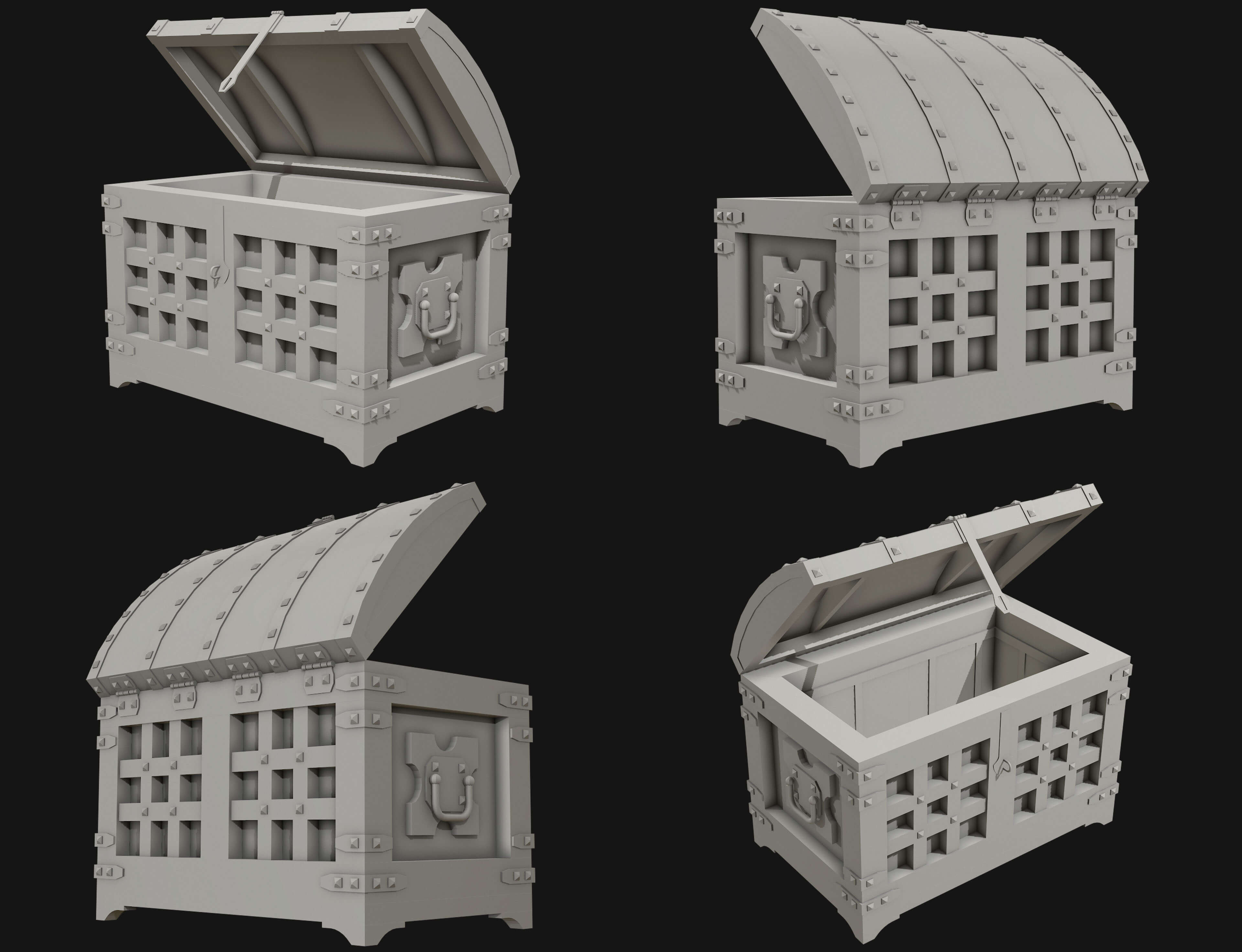 Medieval Chest 1 - 3D Model by virtual3d